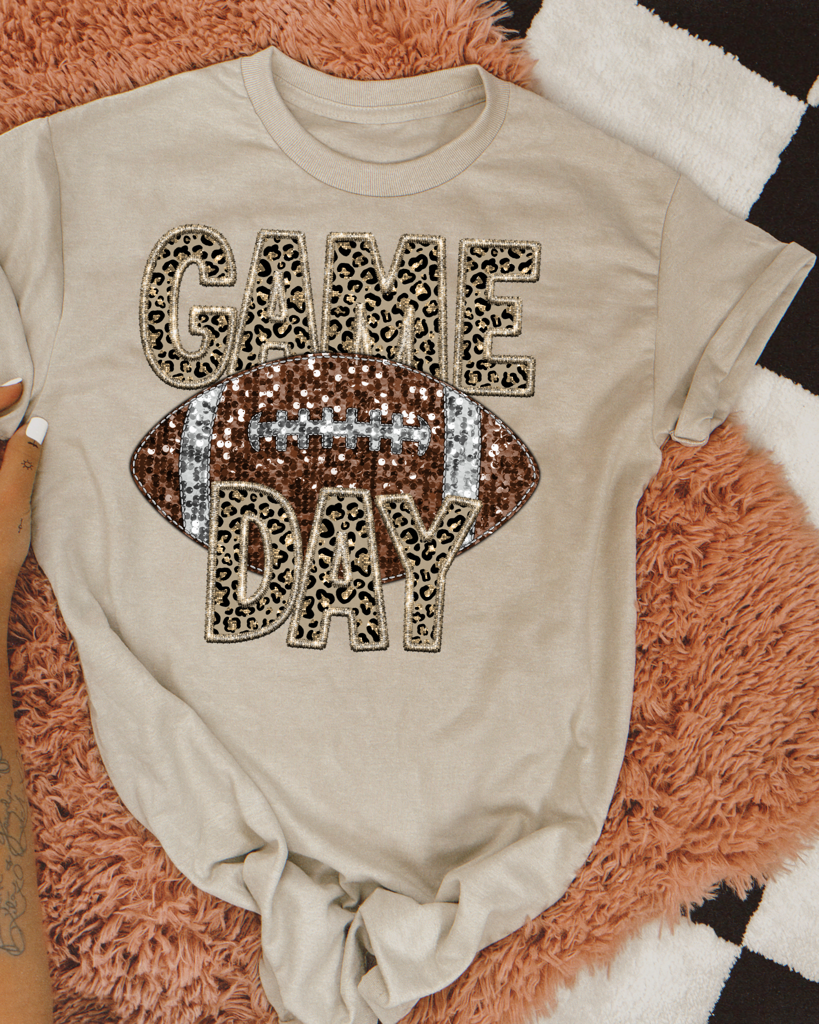 Game Day Football (leopard glitter) – Earthline Customs