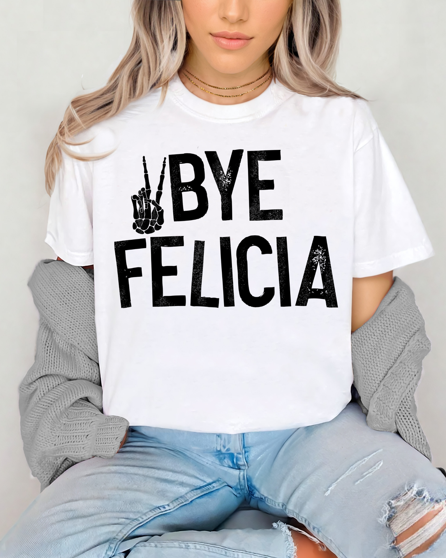 Bye Felicia Skeleton Peace Sign – Earthline Customs