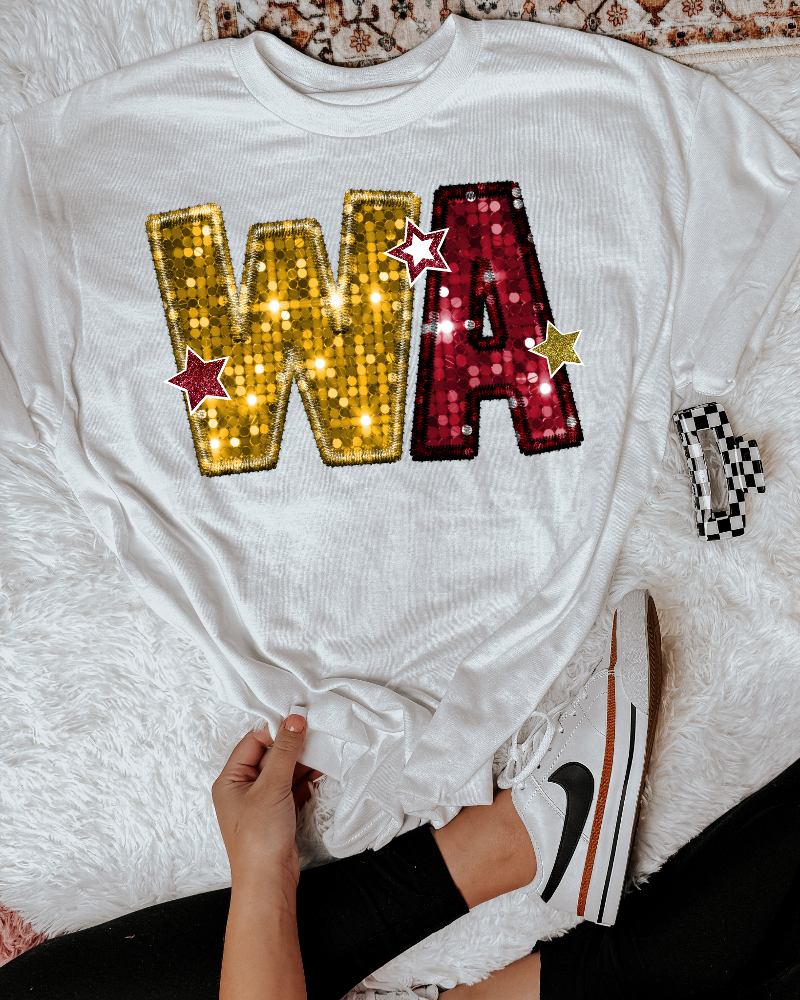 Washington Commanders Yellow And Red Glitter – Earthline Customs