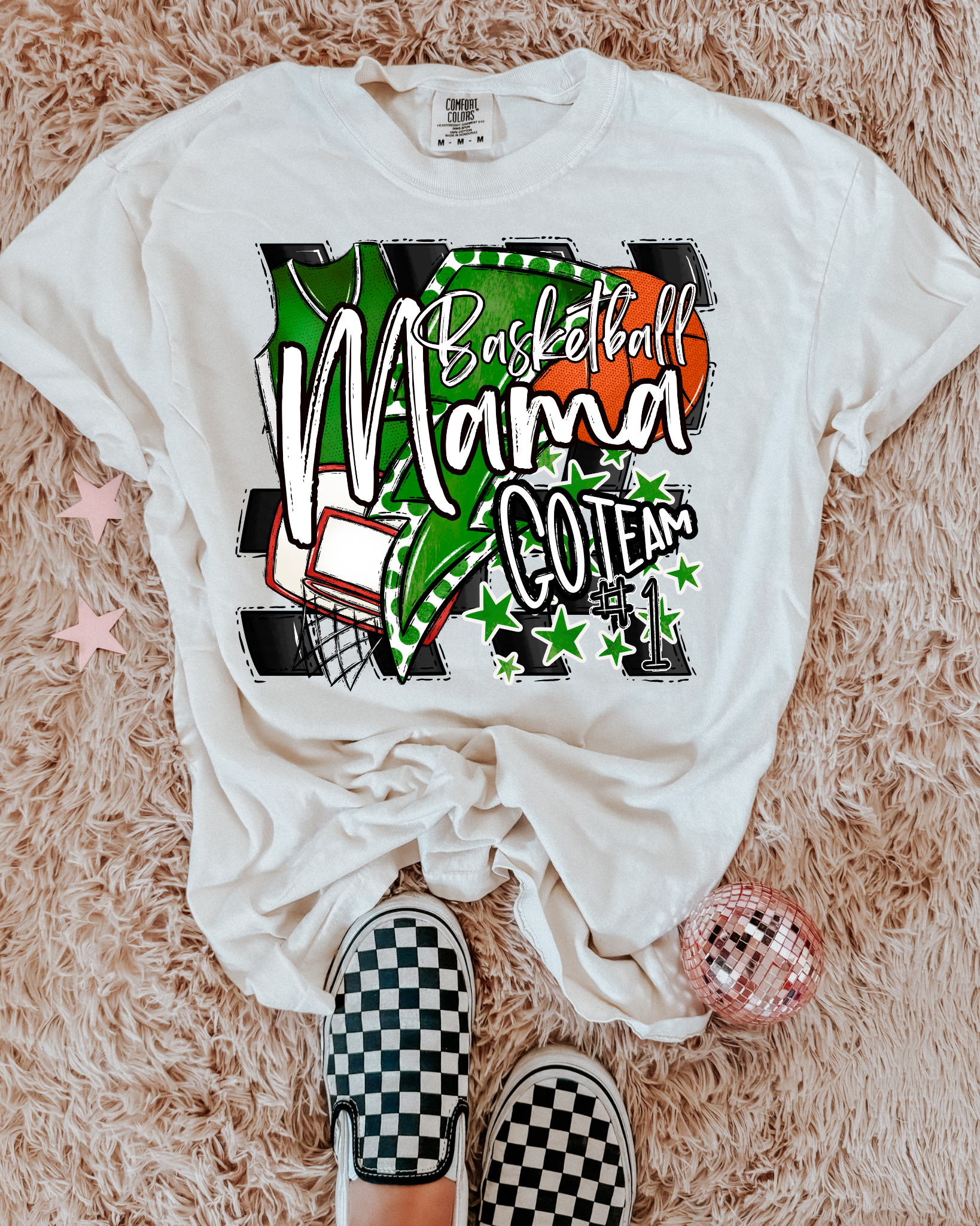 Basketball Mama Go Team (green/stars) – Earthline Customs