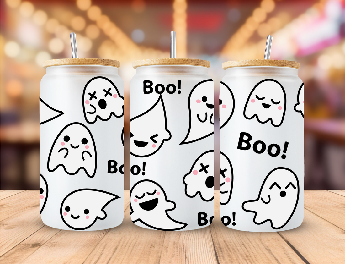 Boo! with various ghosts - UV Libby Wrap – Earthline Customs
