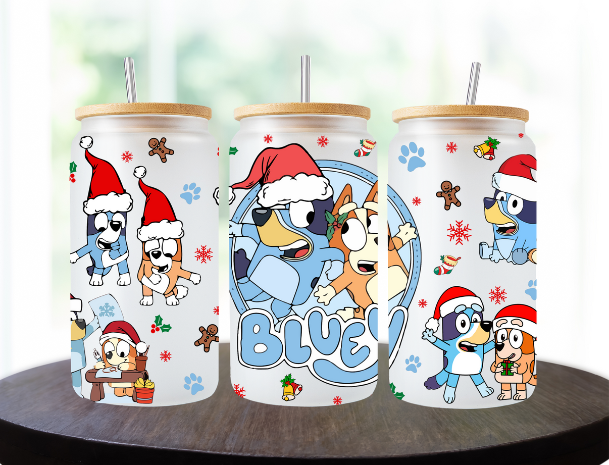 Bluey Christmas (Blue Circle) - UV Libby Wrap – Earthline Customs