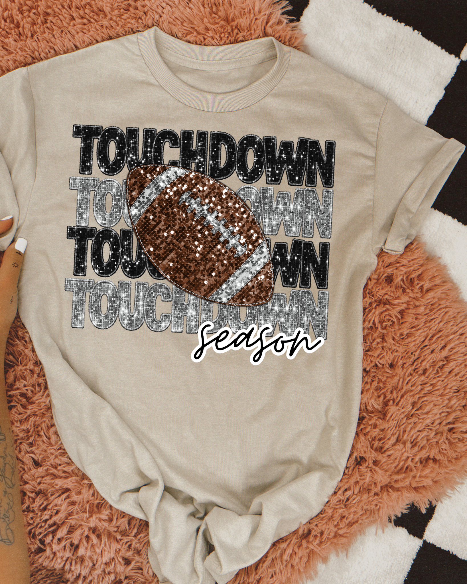 Touchdown Season Black And Silver Glitter – Earthline Customs