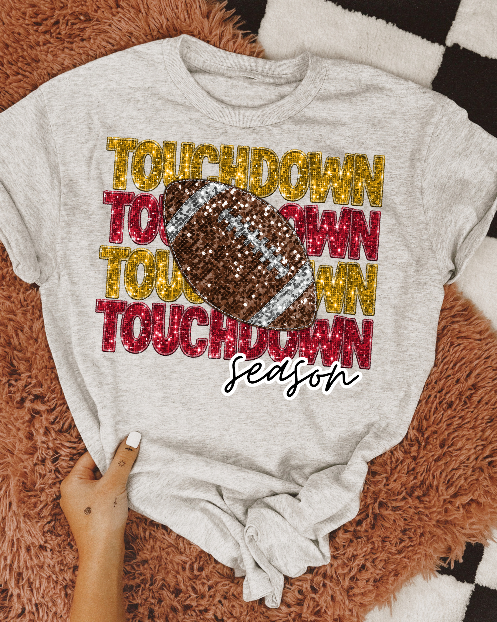 Touchdown Season Yellow And Red Glitter – Earthline Customs