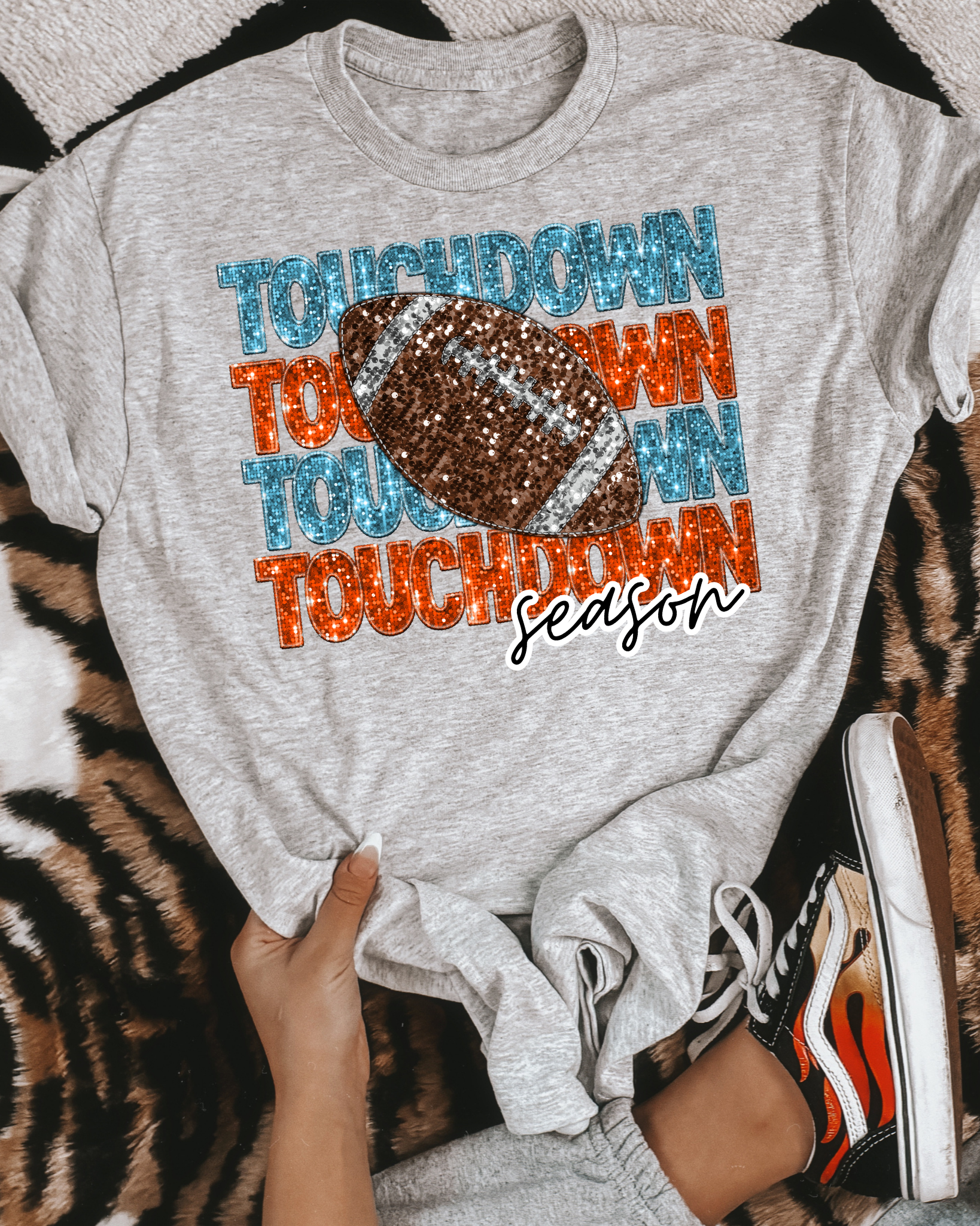 Touchdown Season Blue And Orange Glitter – Earthline Customs