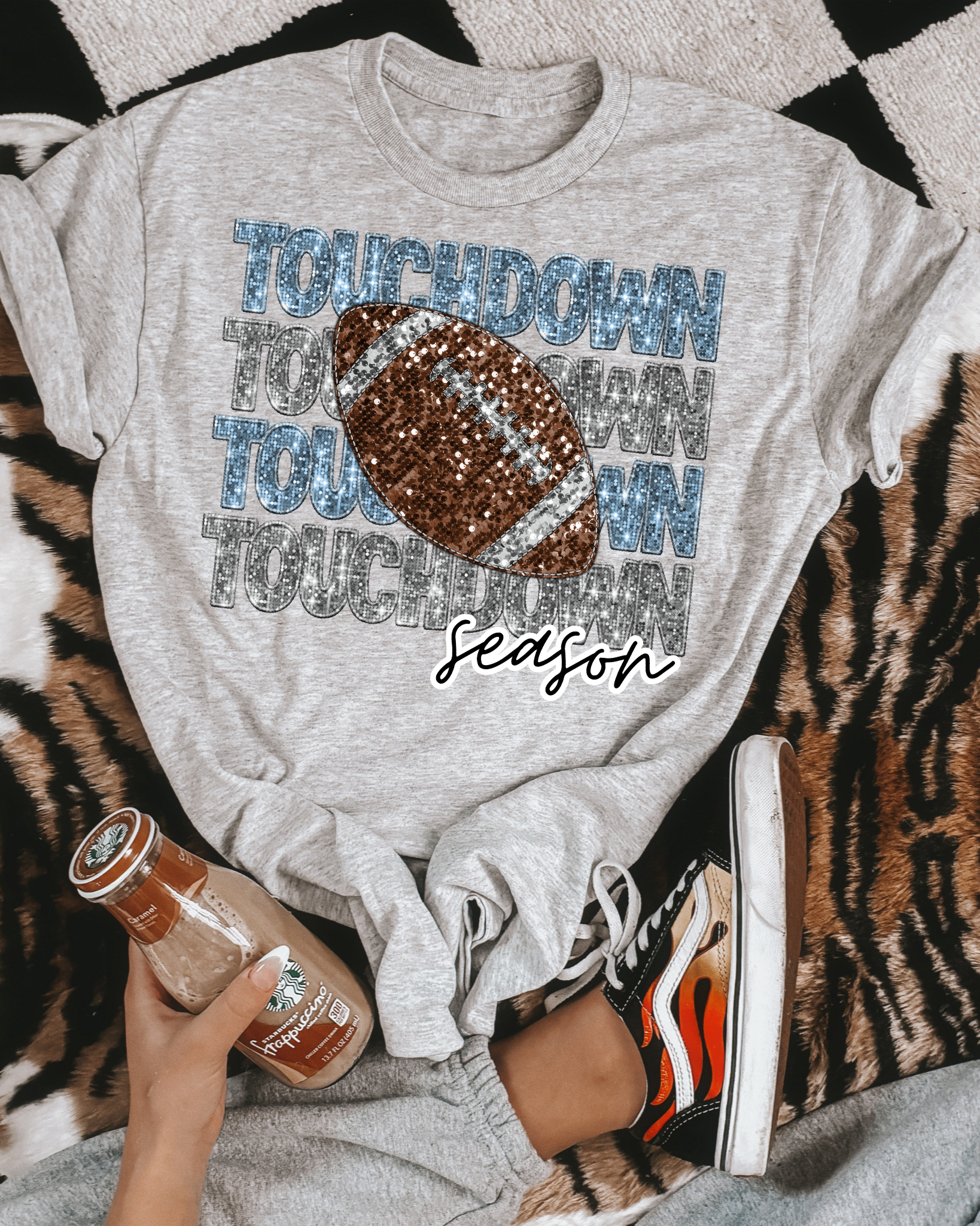 Touchdown Season Light Blue And Silver Glitter – Earthline Customs