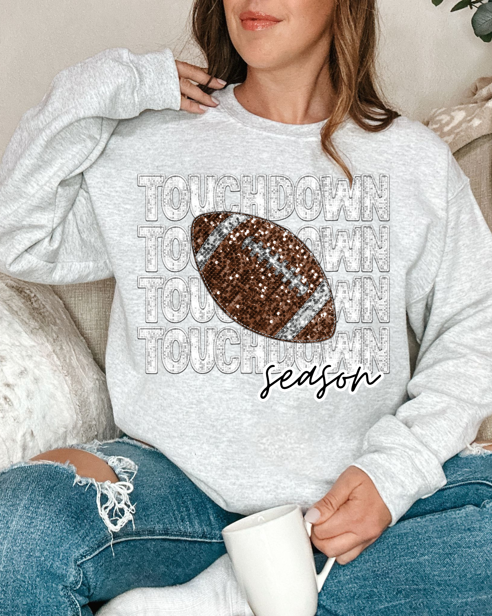 Touchdown Season White Glitter – Earthline Customs