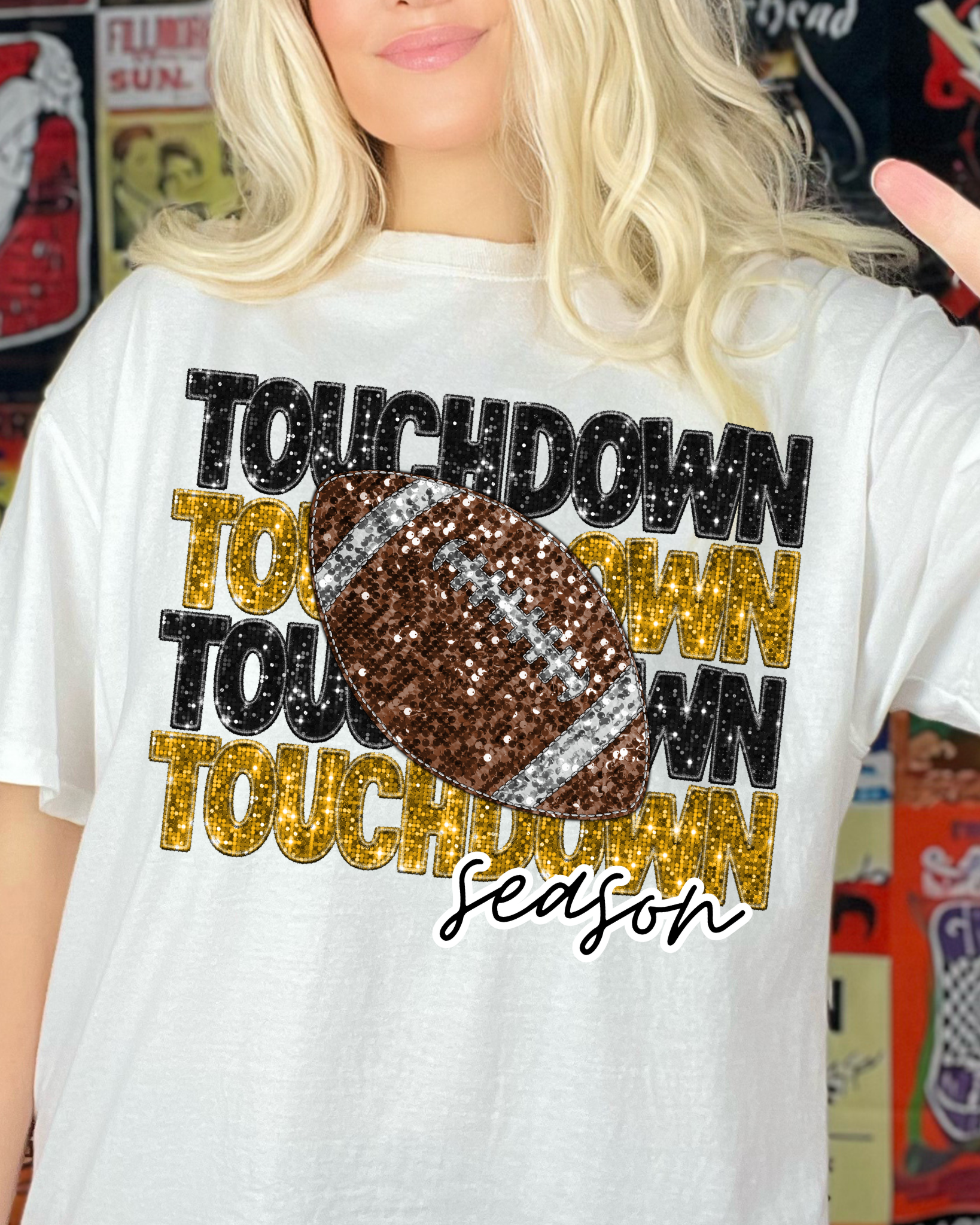 Touchdown Season Black And Yellow Glitter – Earthline Customs