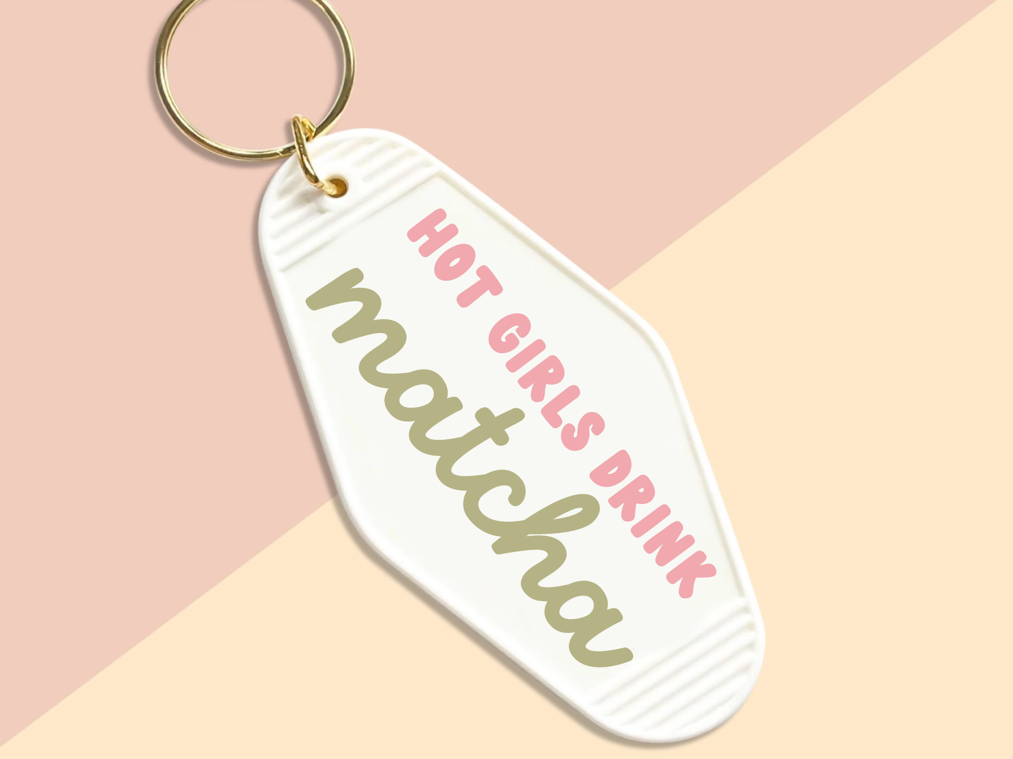 hot girls drink matcha - Motel keychain – Earthline Customs
