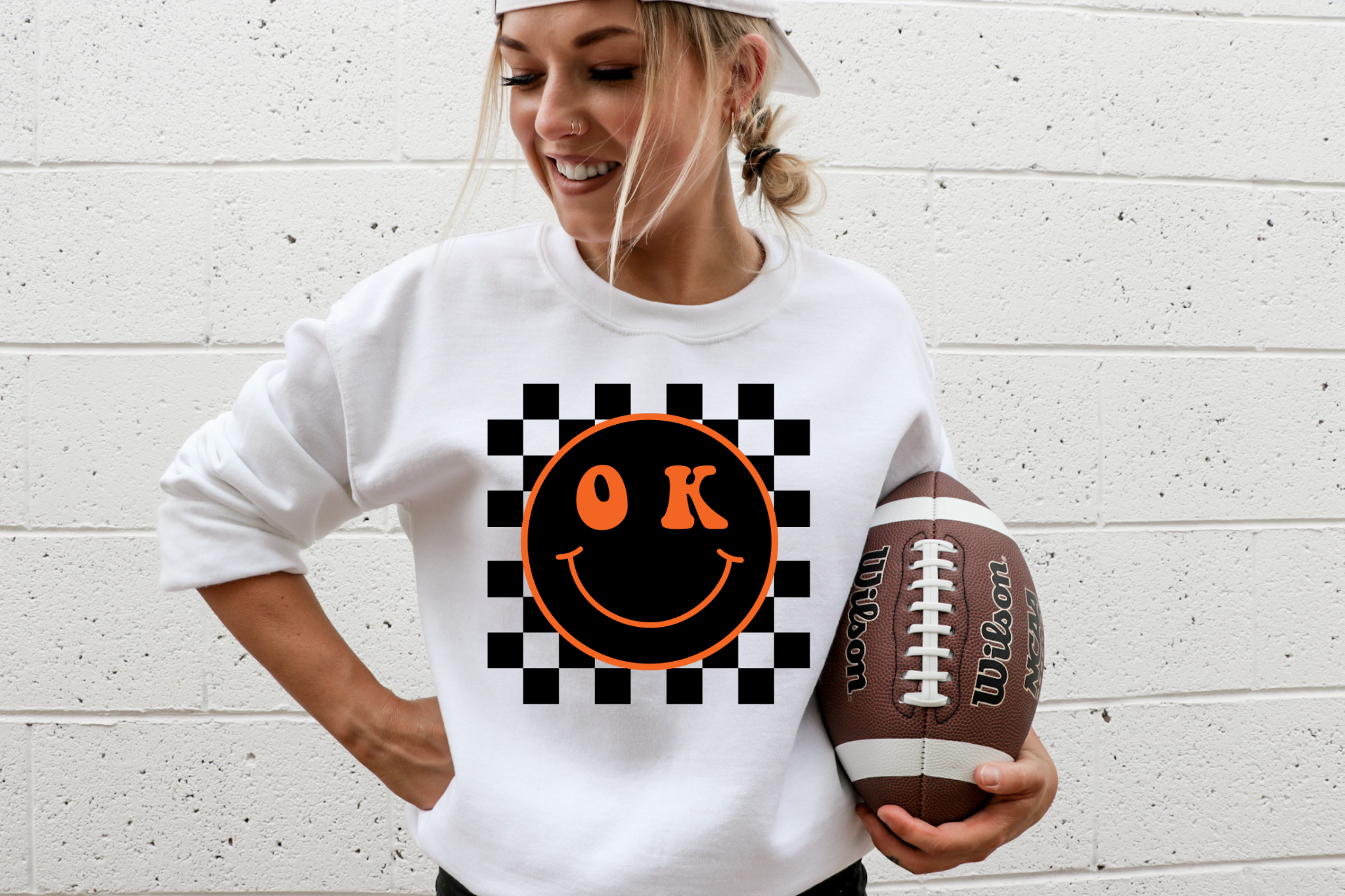 Oklahoma smiley- black checkered – Earthline Customs