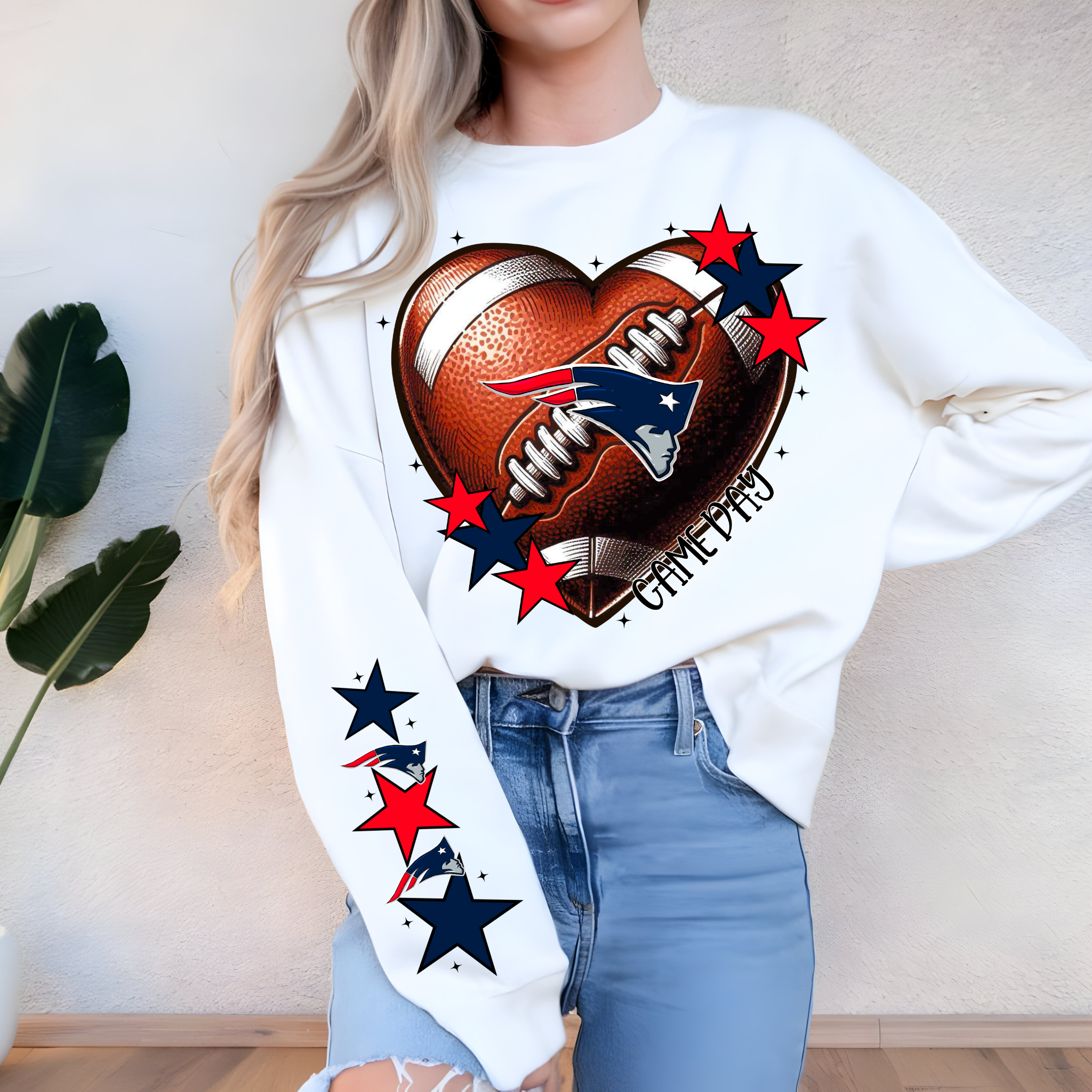 New England Patriots Heart Shaped Football-Chest – Earthline Customs