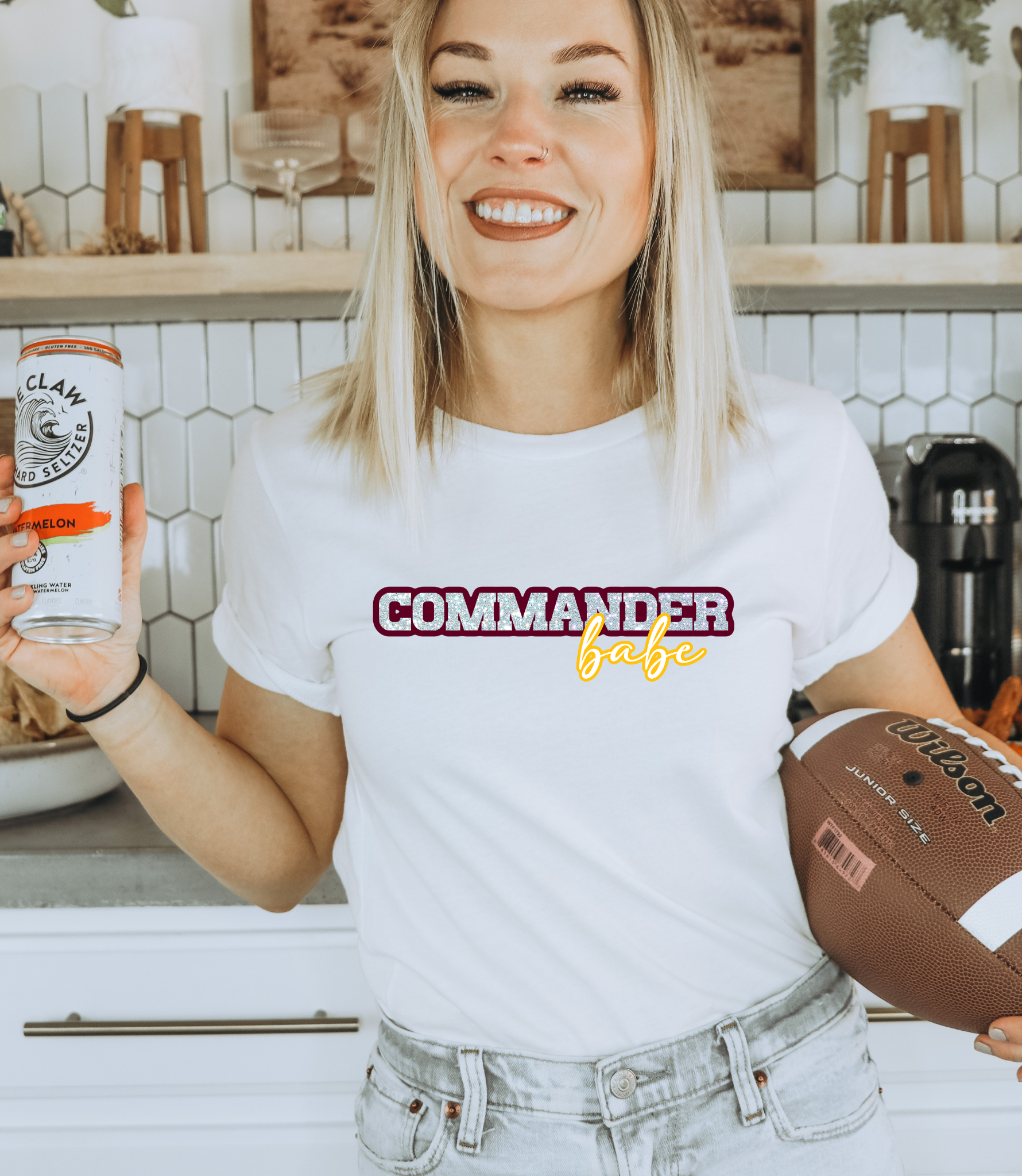 Commander babe GLITTER - DTF Print – Earthline Customs