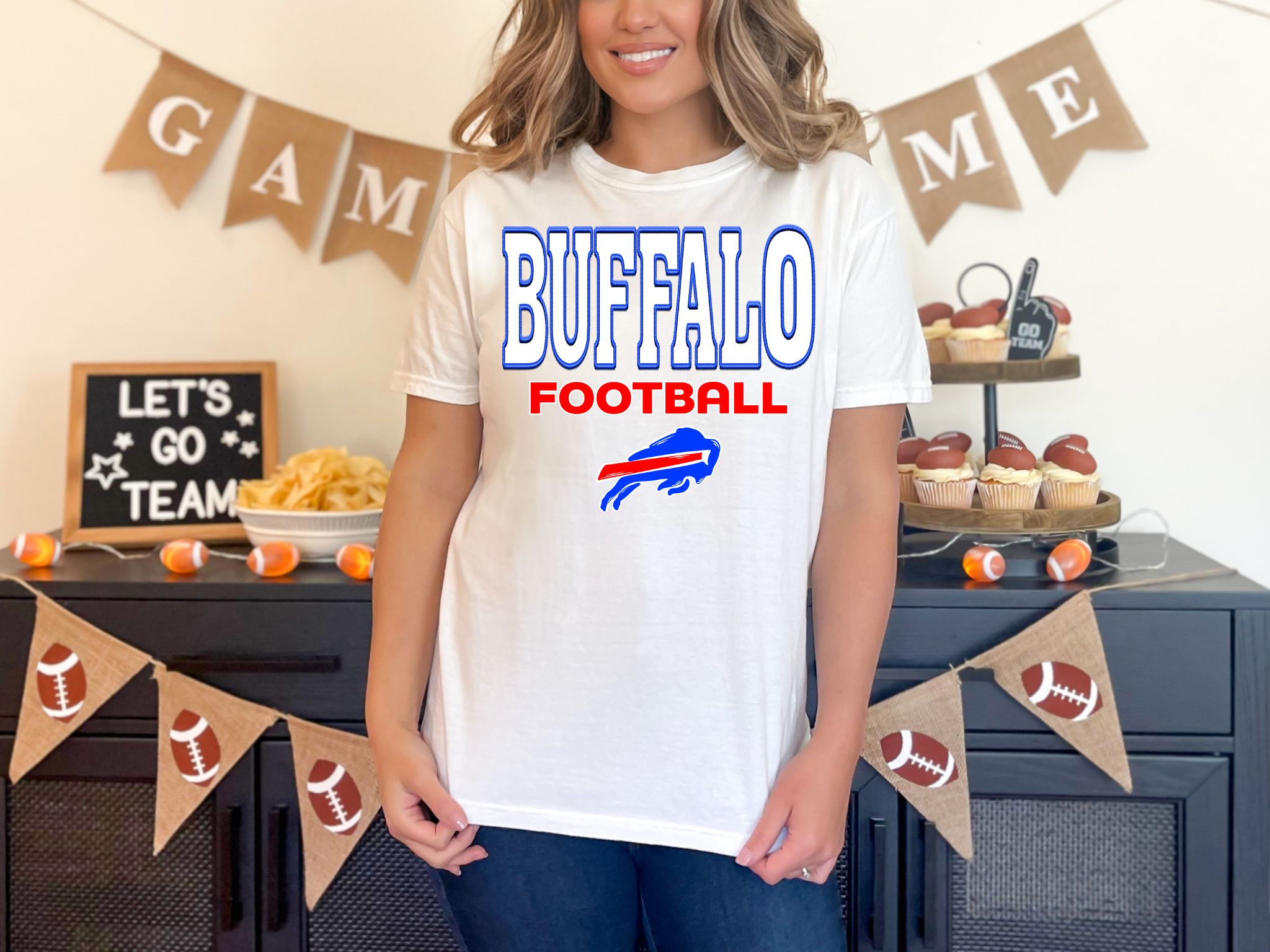 Faux Embroidery Buffalo Football – Earthline Customs