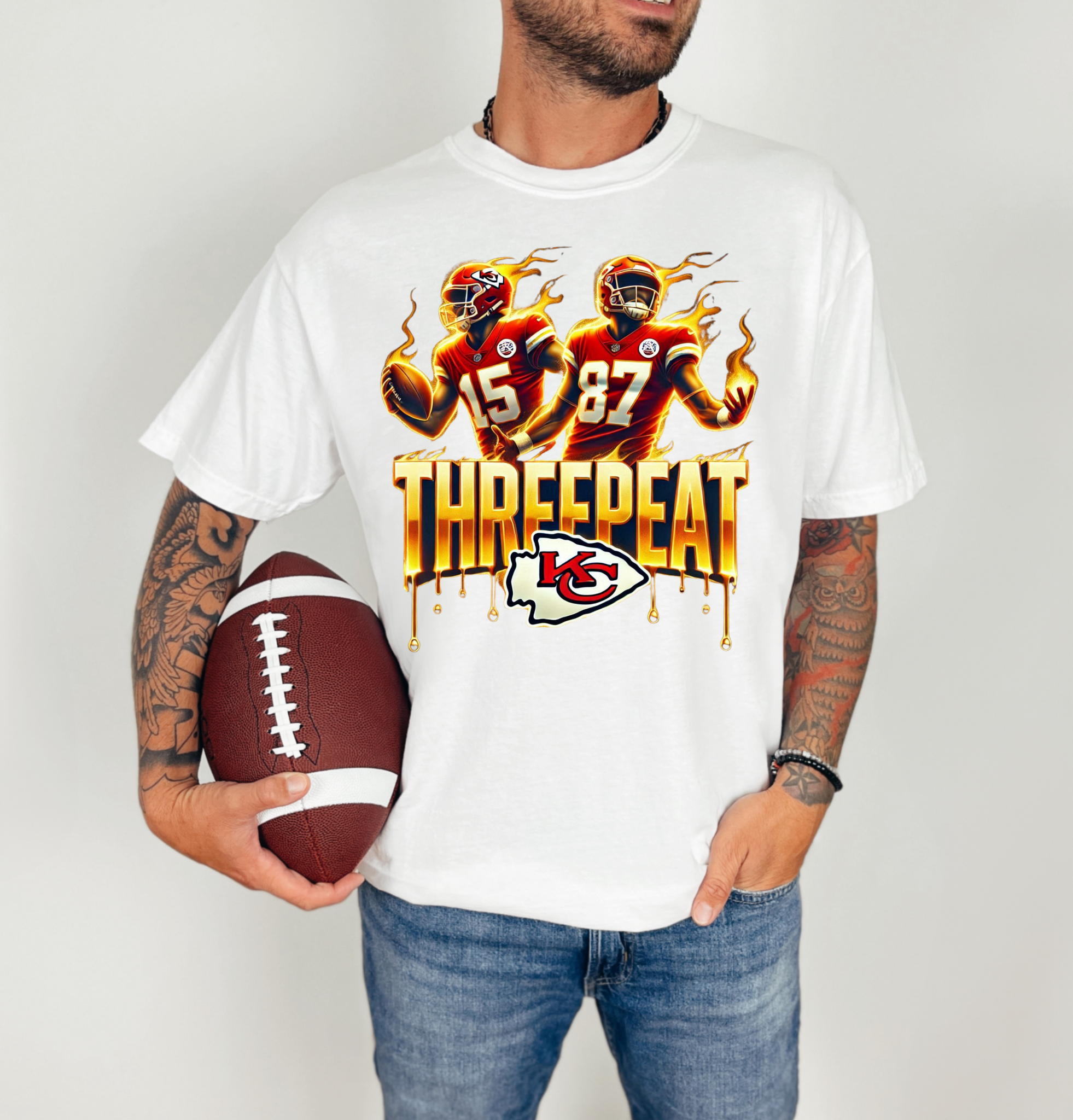 Kansas City Chiefs Threepeat Mahomes Kelce – Earthline Customs