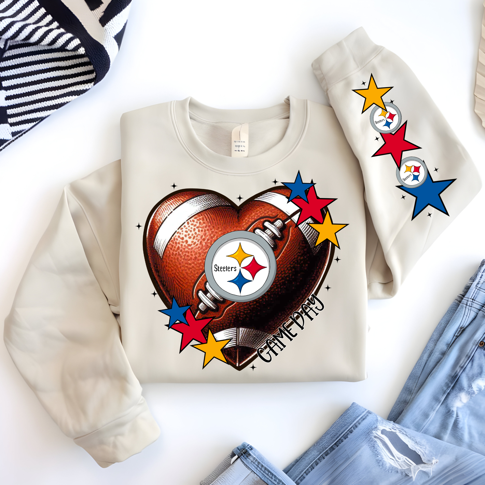 Pittsburgh Steelers Heart Shaped Football-Chest – Earthline Customs