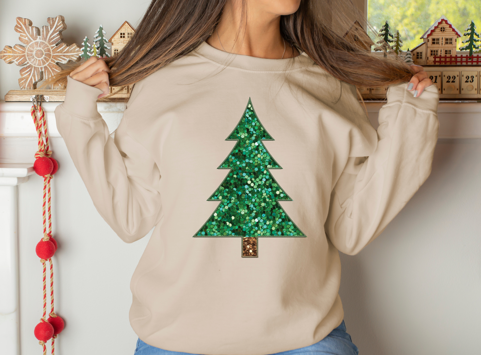 Christmas tree - faux sequin – Earthline Customs