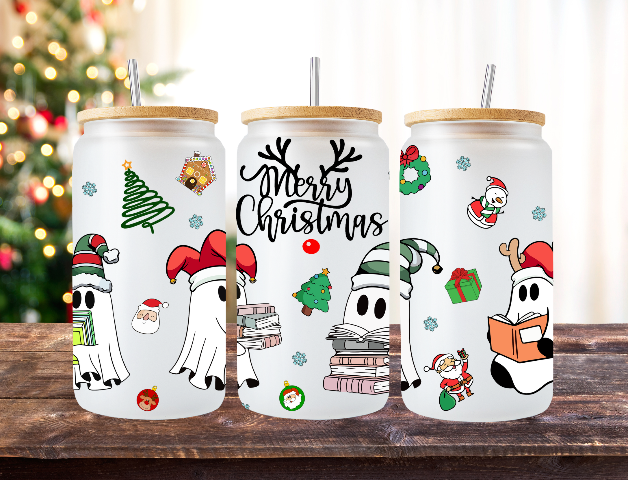 Merry Christmas Book Ghosties - UV Libby Wrap – Earthline Customs