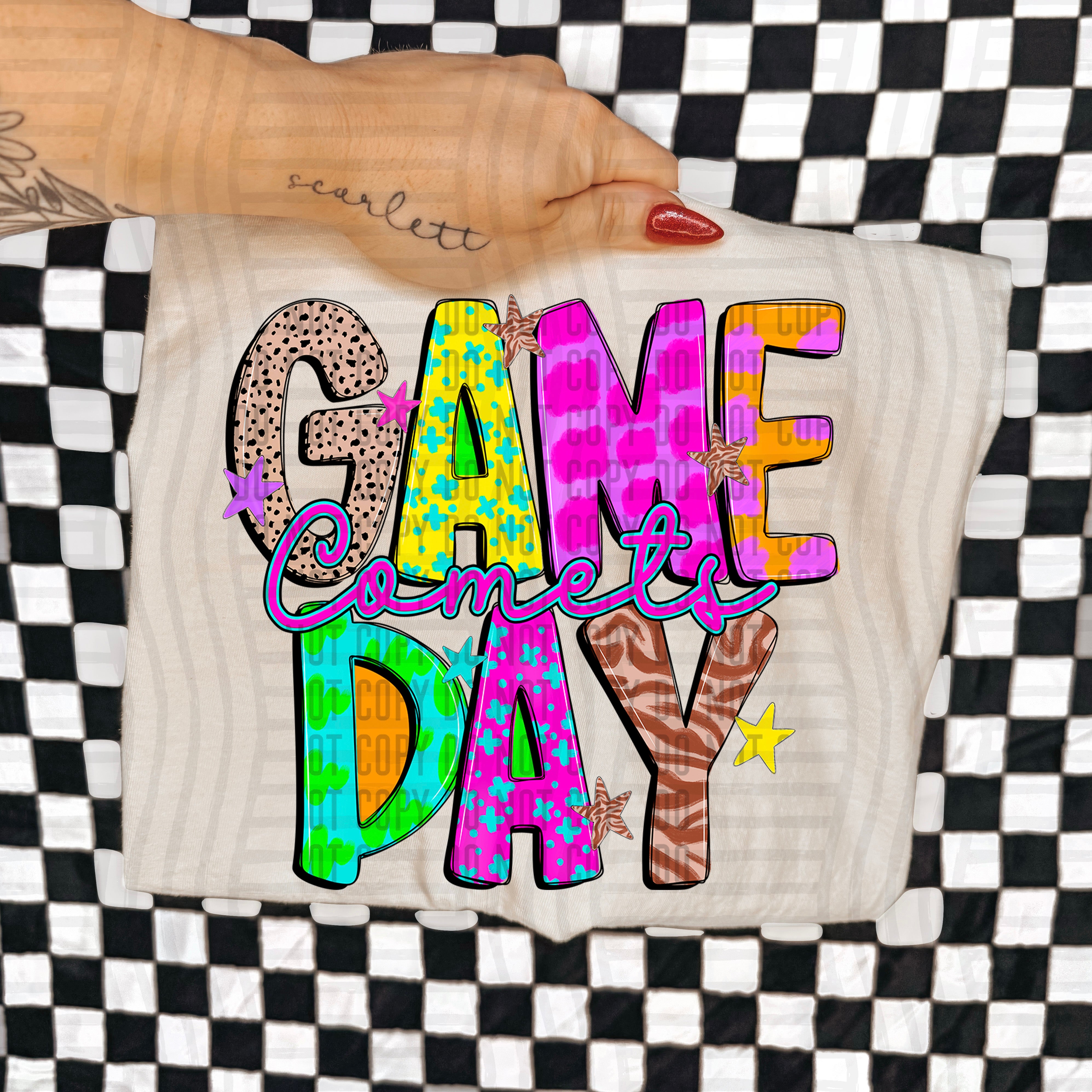 GAME DAY COMETS COLORFUL CHEETAH ZEBRA STARS – Earthline Customs