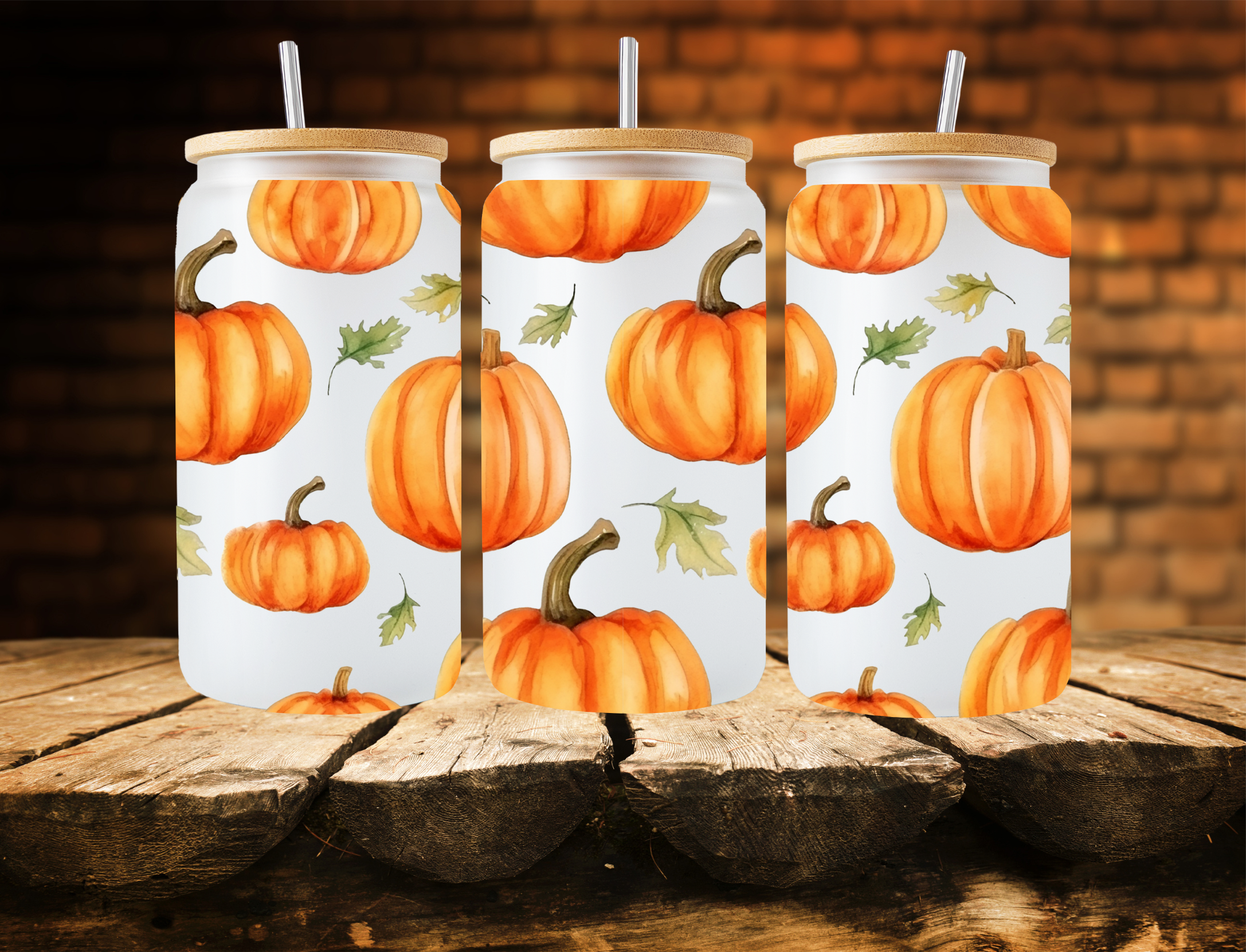 Watercolor Pumpkins- UV Libby Wrap – Earthline Customs