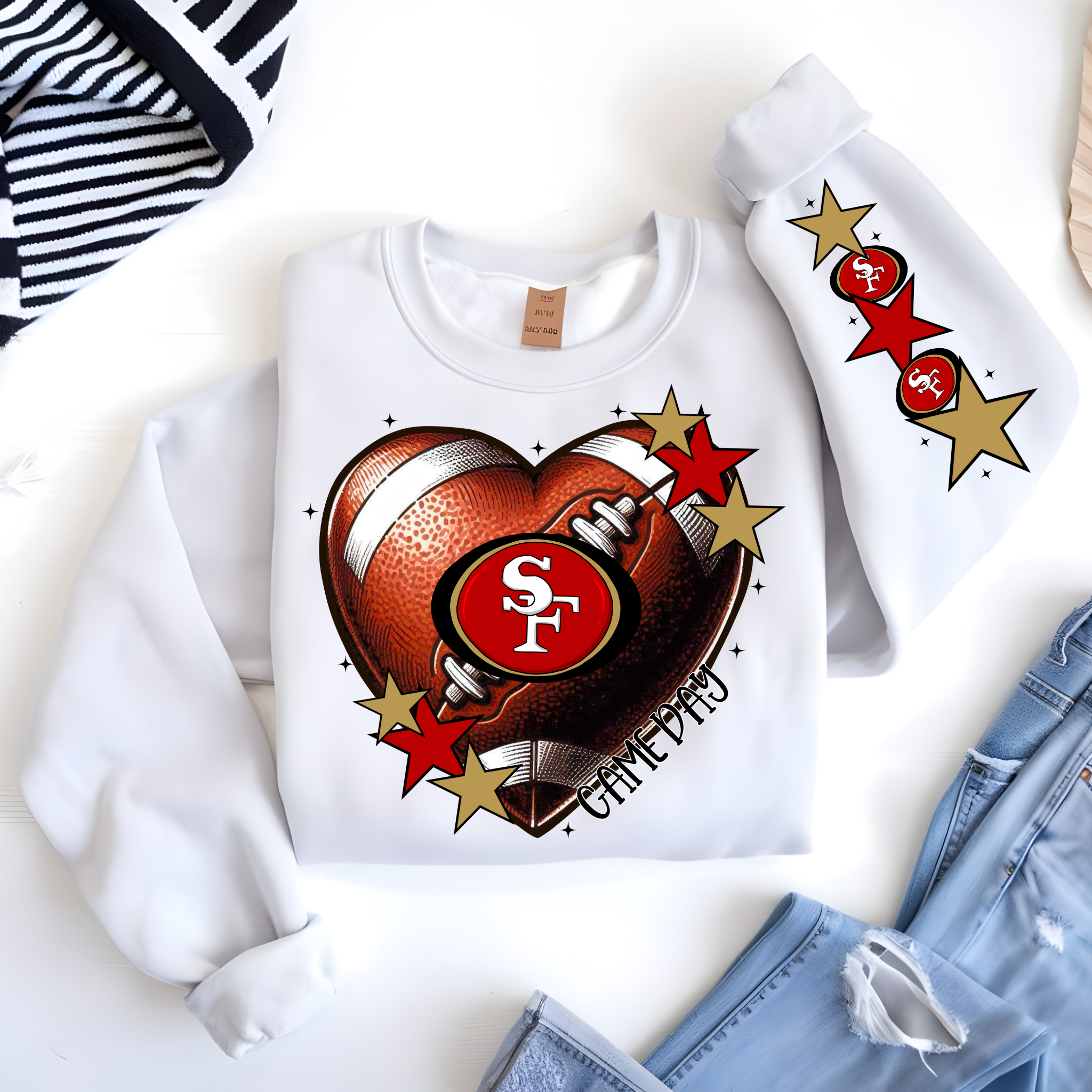 San Francisco 49ers Heart Shaped Football-Chest – Earthline Customs