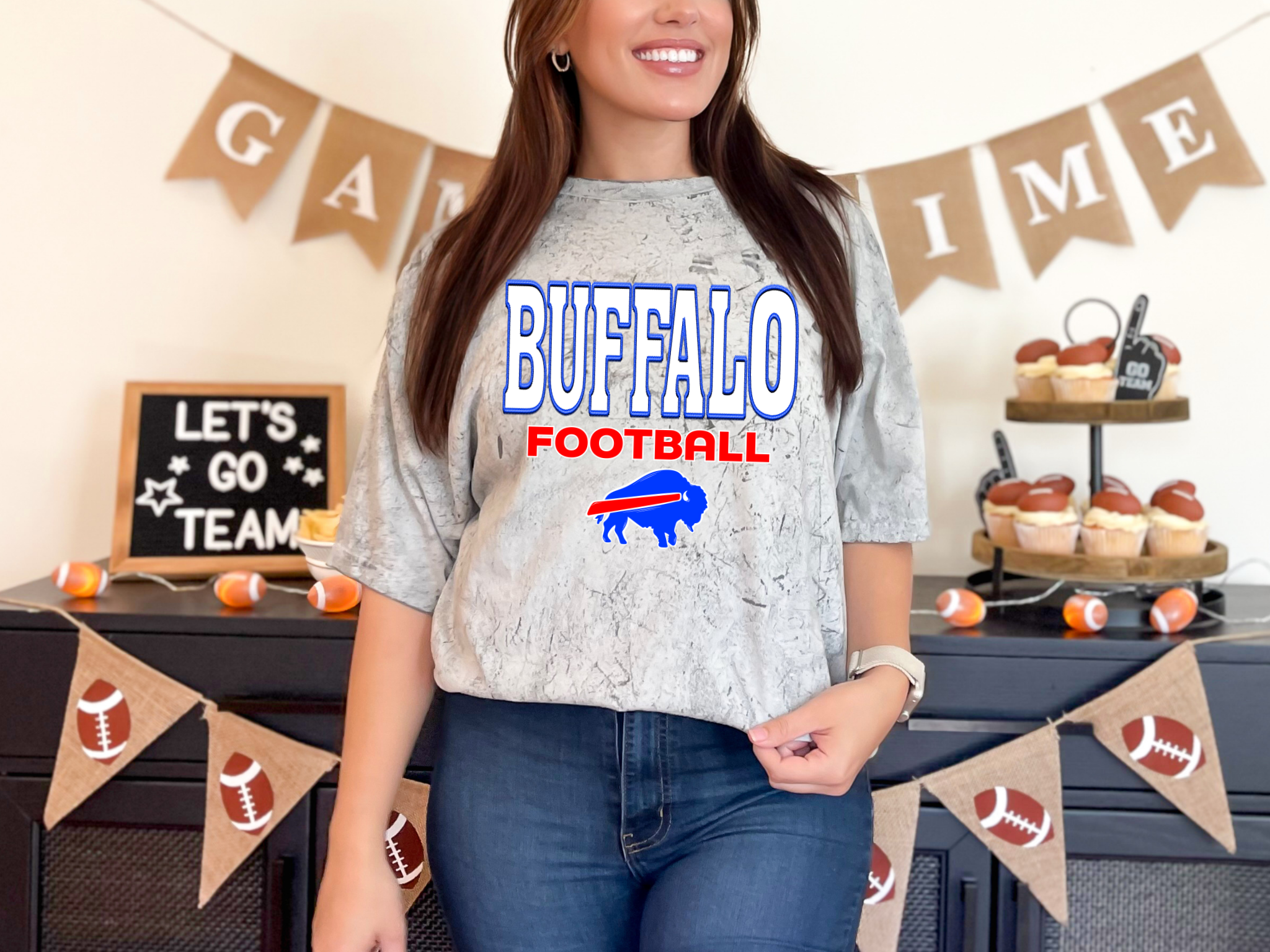 Faux Embroidery Buffalo Football – Earthline Customs