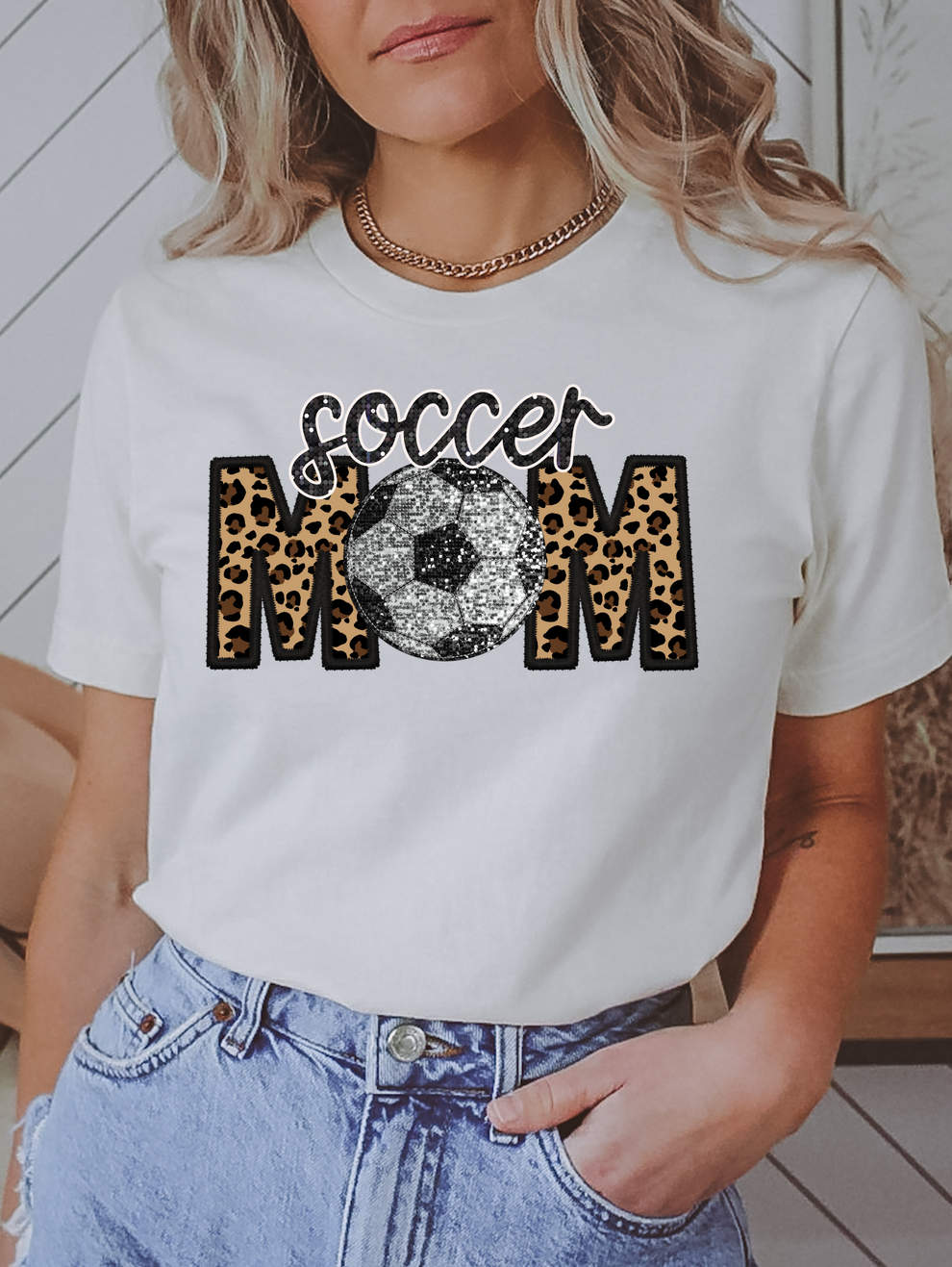 Soccer mom - faux sequin and cheetah print – Earthline Customs