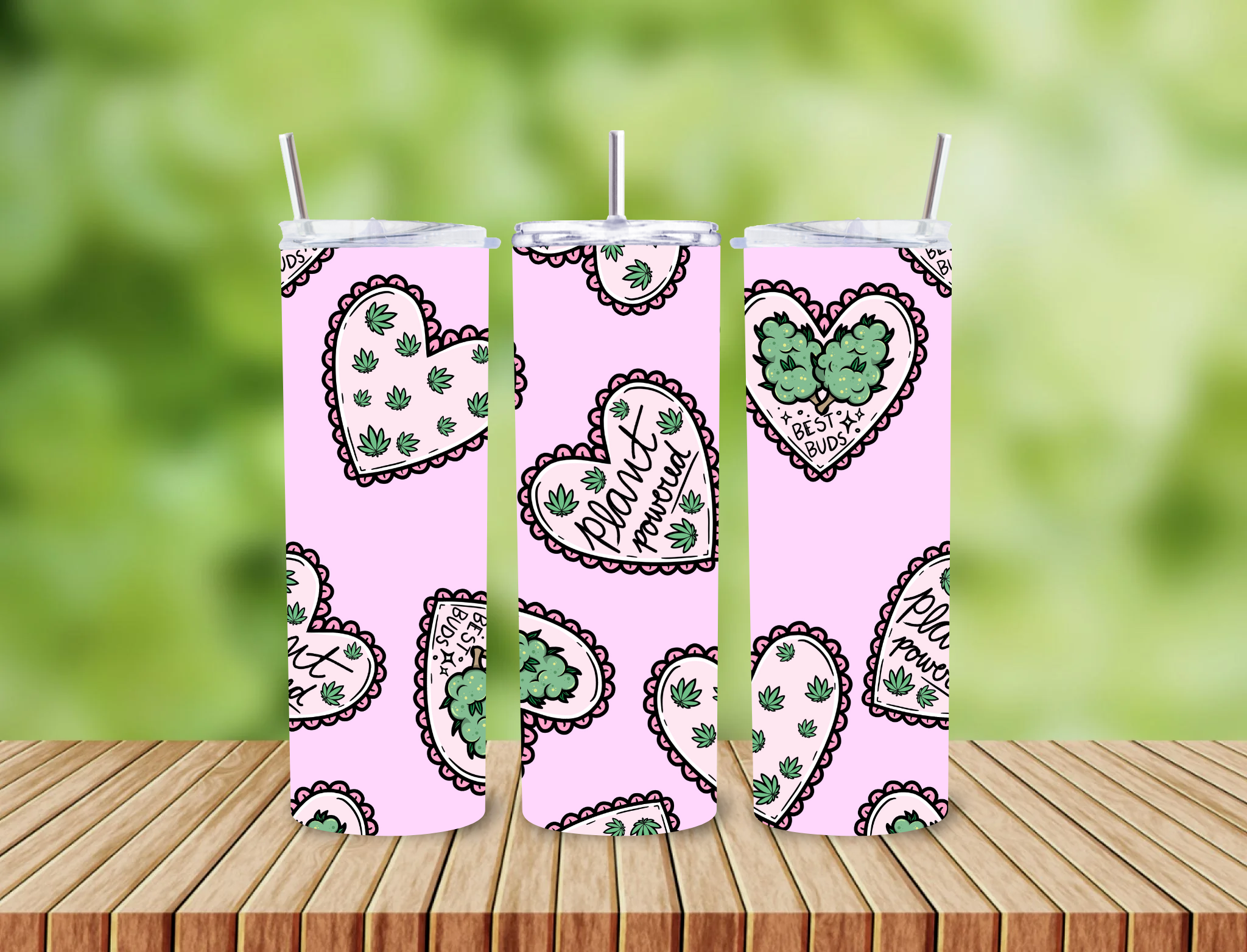Plant Powered Heart With Pink Backing - 20oz SUBLIMATION – Earthline ...