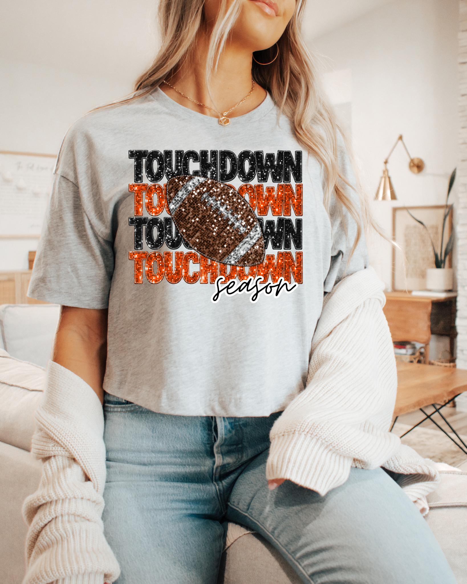 Touchdown Season Black And Orange Glitter – Earthline Customs