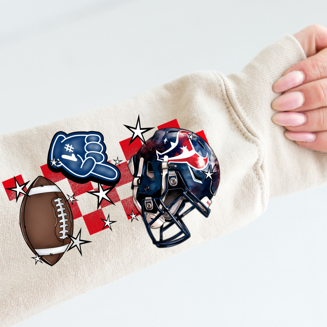 Texans Foam Finger SLEEVE- DTF Transfer – Earthline Customs
