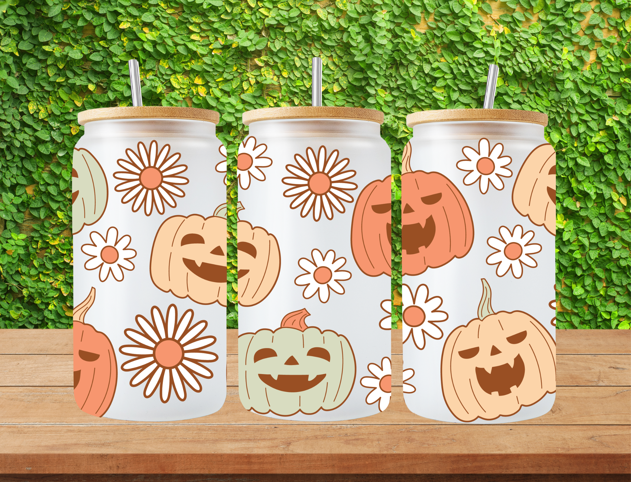 Jack-o-lanterns and daisy's - UV Libby Wrap – Earthline Customs