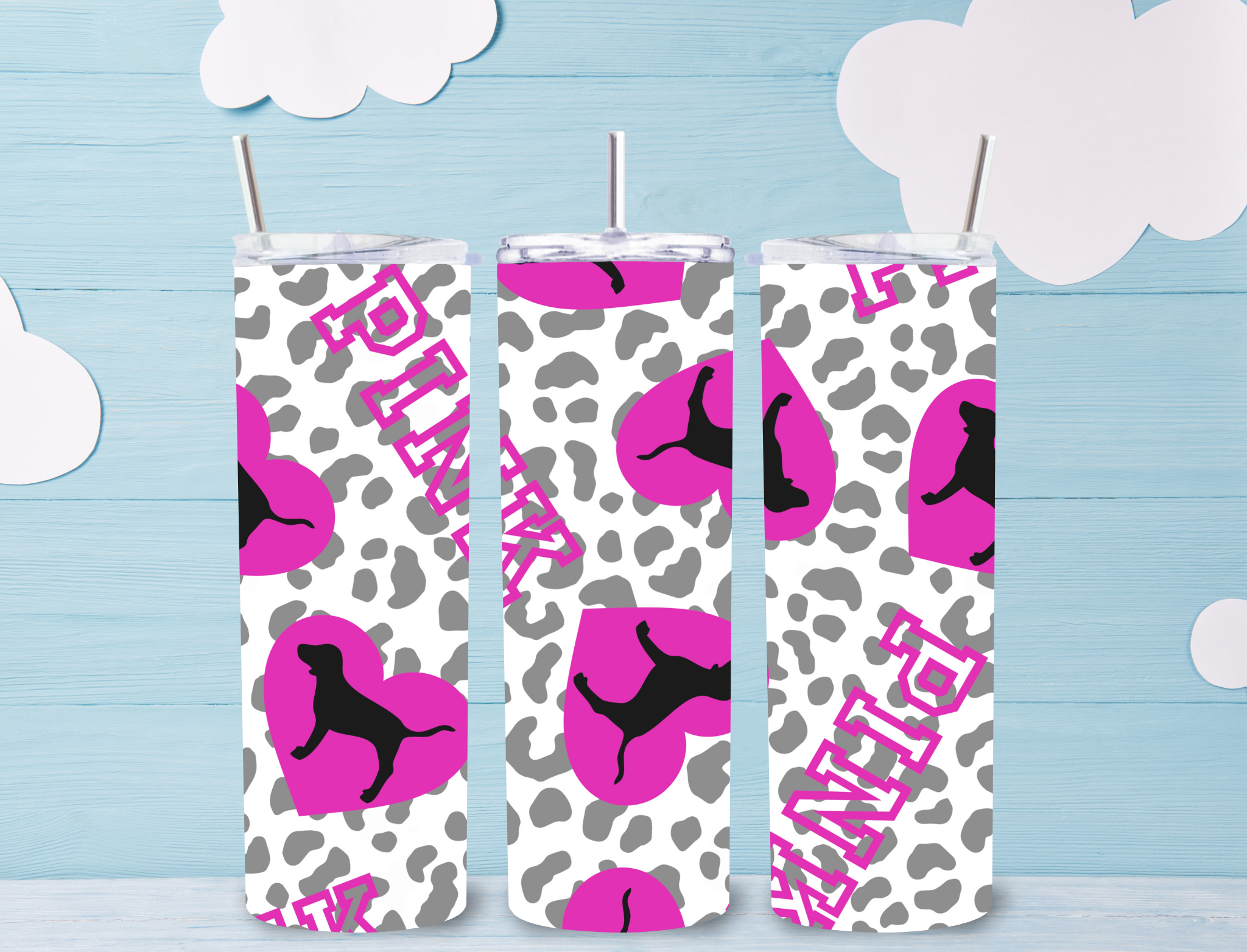 VS Pink Grey Leopard White Background - 20oz SUBLIMATION – Earthline ...