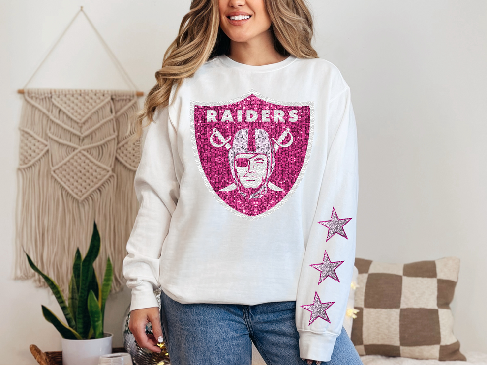 Raiders Glitter Football - FRONT ONLY – Earthline Customs
