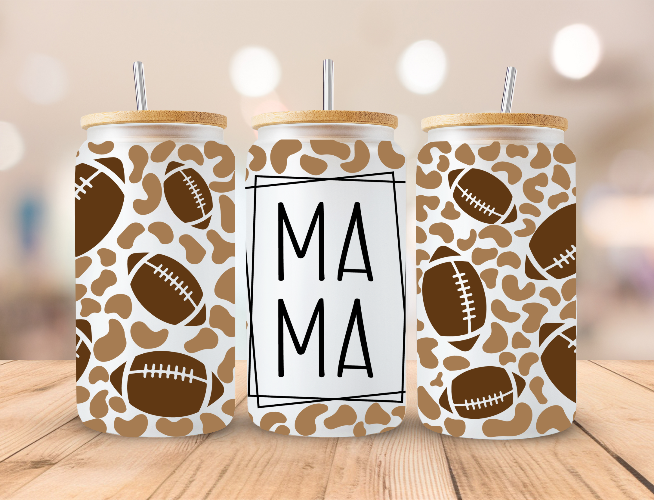 Mama with footballs and giraffe print - UV Libby Wrap – Earthline Customs