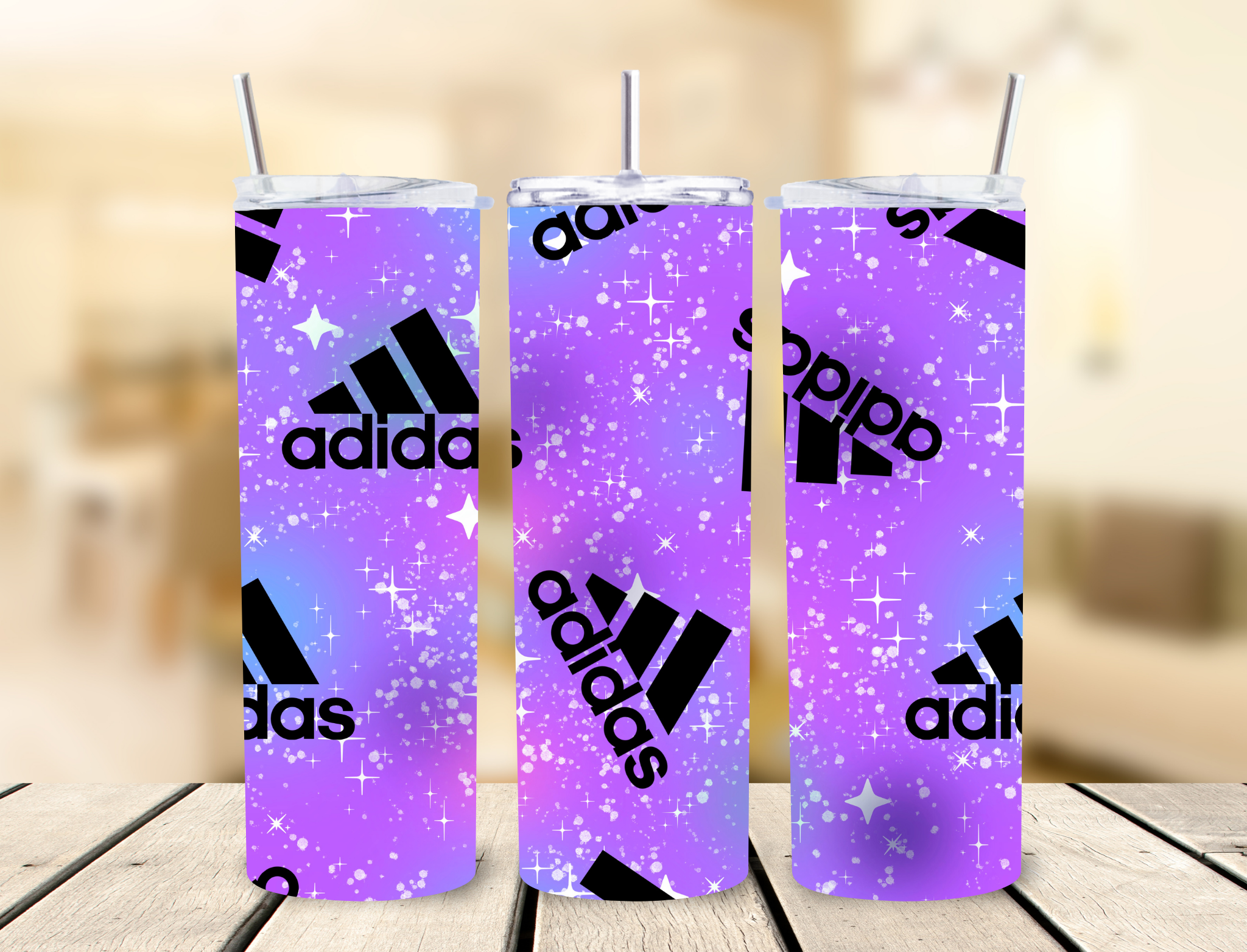 Adidas Logo Purple and Blue Backing- 20oz SUBLIMATION – Earthline Customs