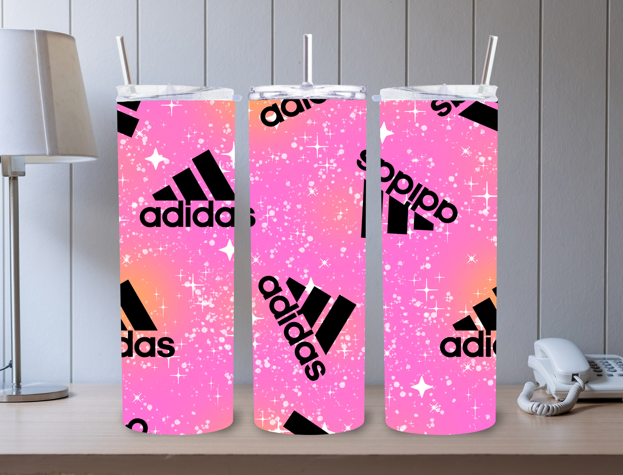 Adidas Logo Pink And Orange Backing - 20oz SUBLIMATION – Earthline Customs