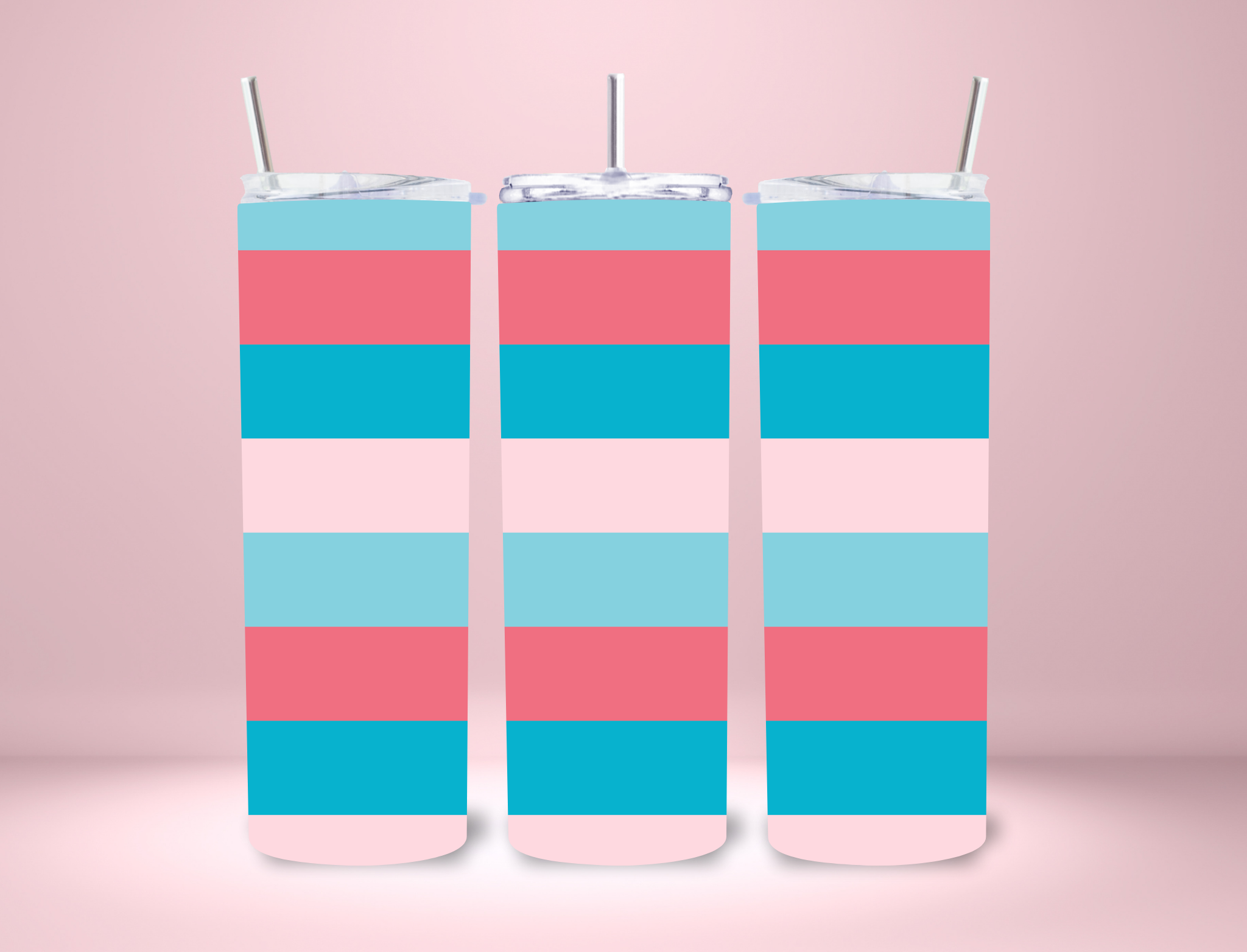 Teal Coral Blue And Pink Stripes - 20oz SUBLIMATION – Earthline Customs