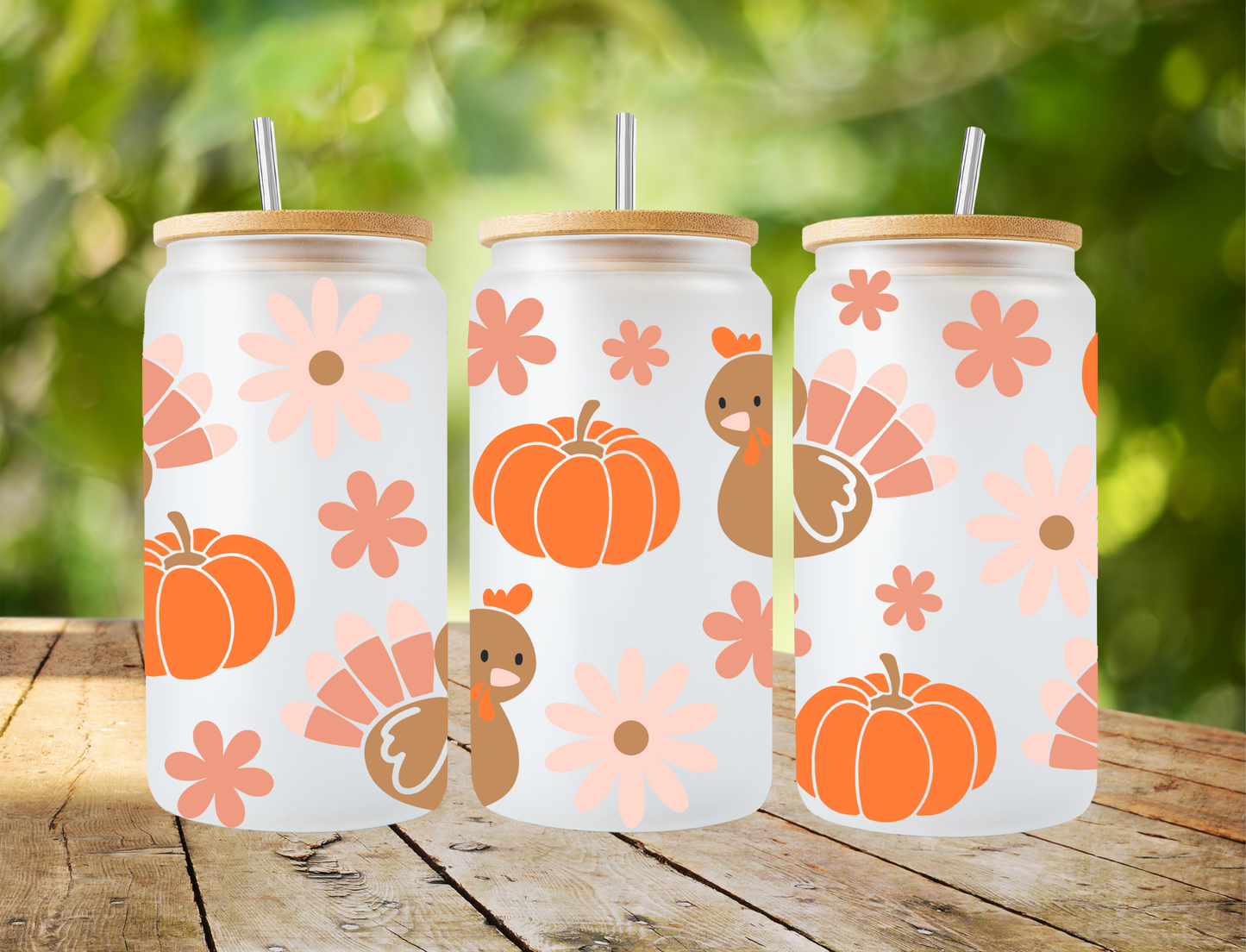 Pumpkin, turkey and flowers - UV Libby Wrap – Earthline Customs