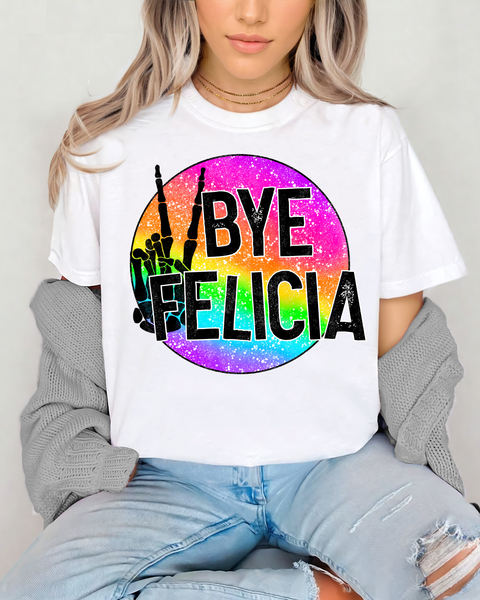 Bye Felicia Skeleton Hand Tie Die – Earthline Customs