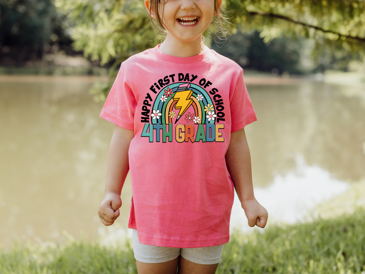 Happy first day of school, fourth grade- black – Earthline Customs