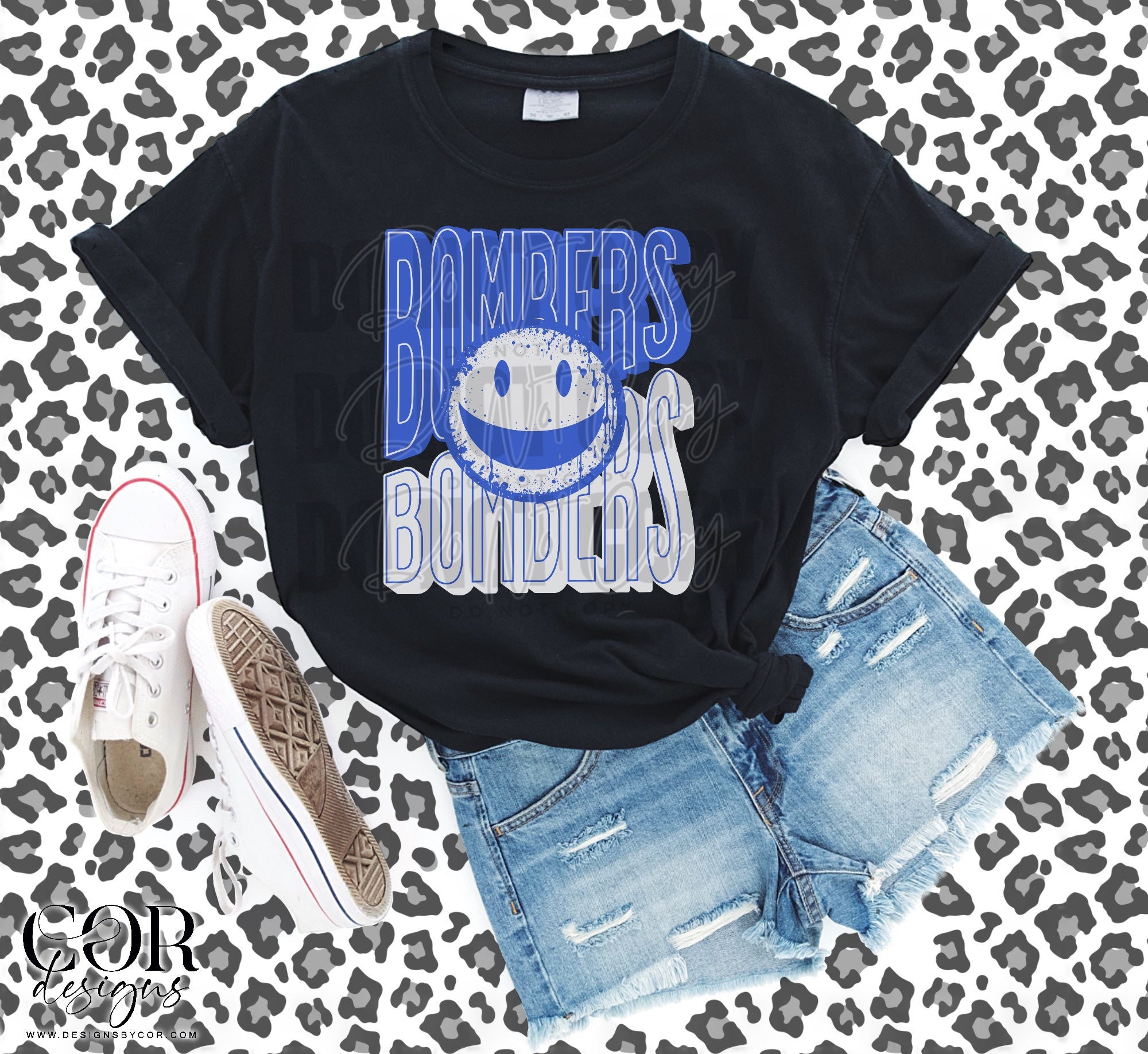 Bombers Blue And White Smiley Face – Earthline Customs