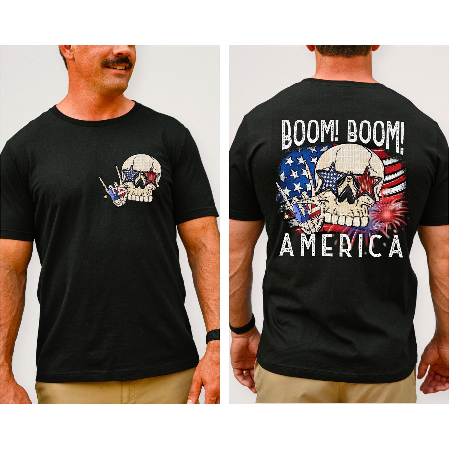 Boom! Boom! America BACK WHITE - DTF Transfer – Earthline Customs