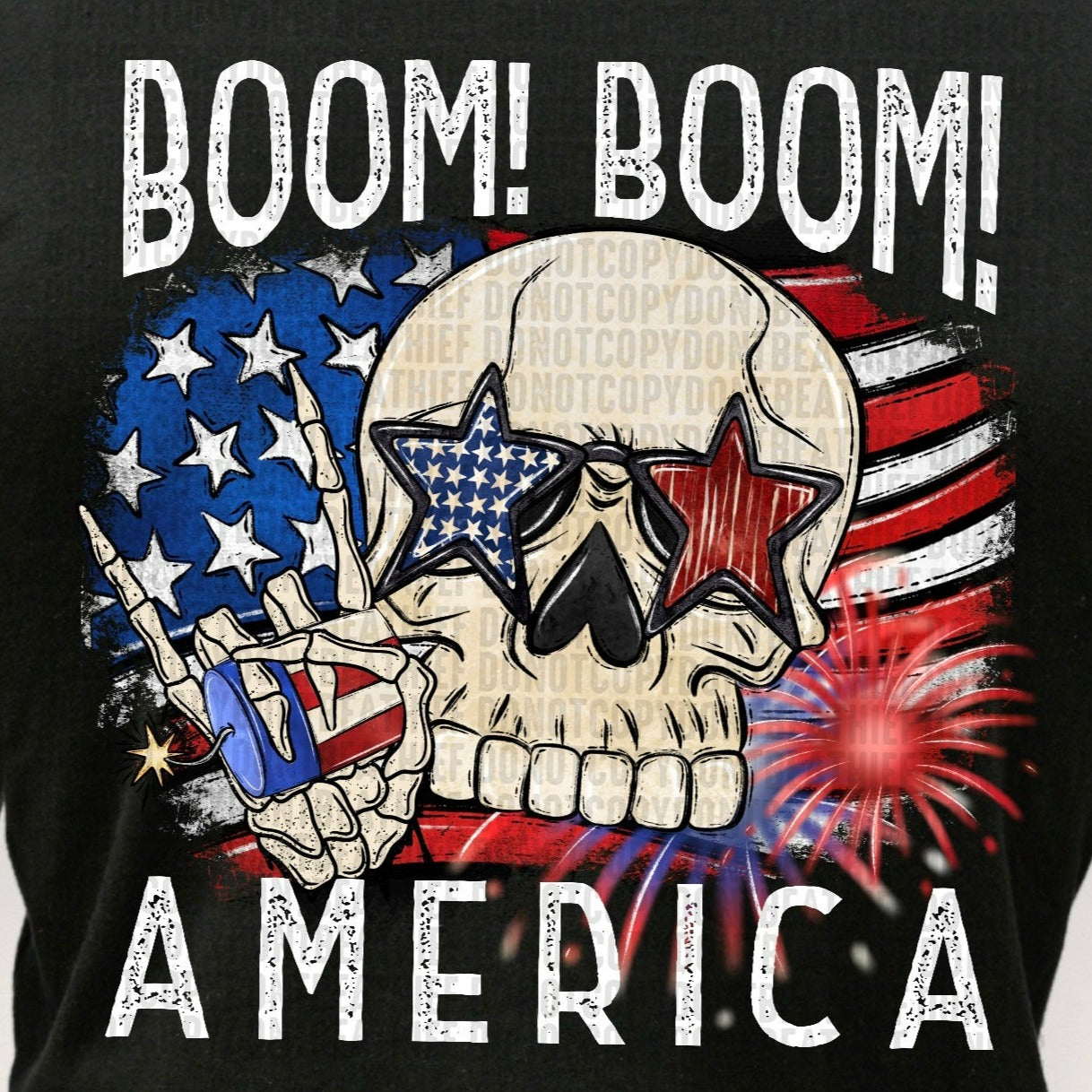 Boom! Boom! America BACK WHITE - DTF Transfer – Earthline Customs
