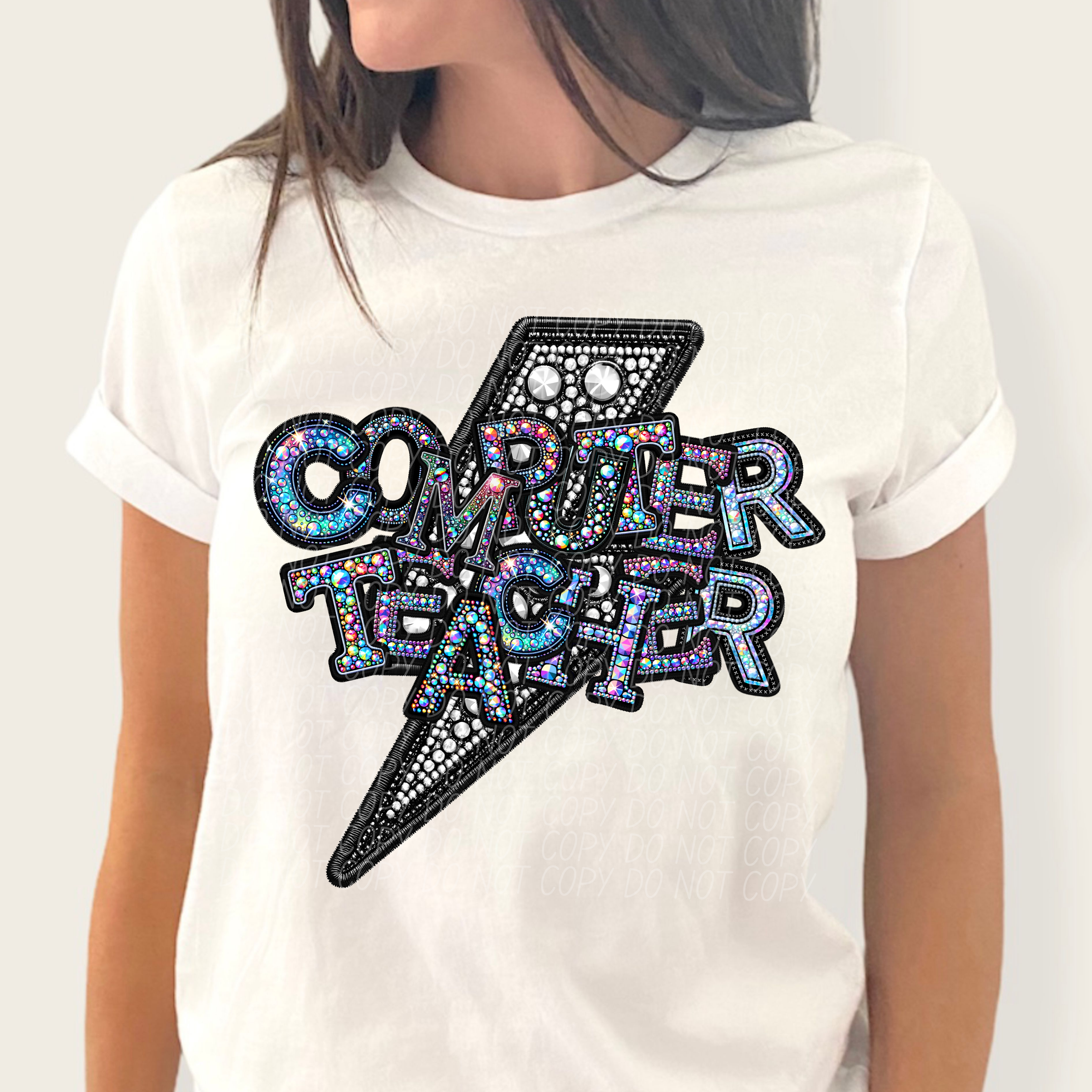 Rhinestone Computer Teacher Bolt – Earthline Customs