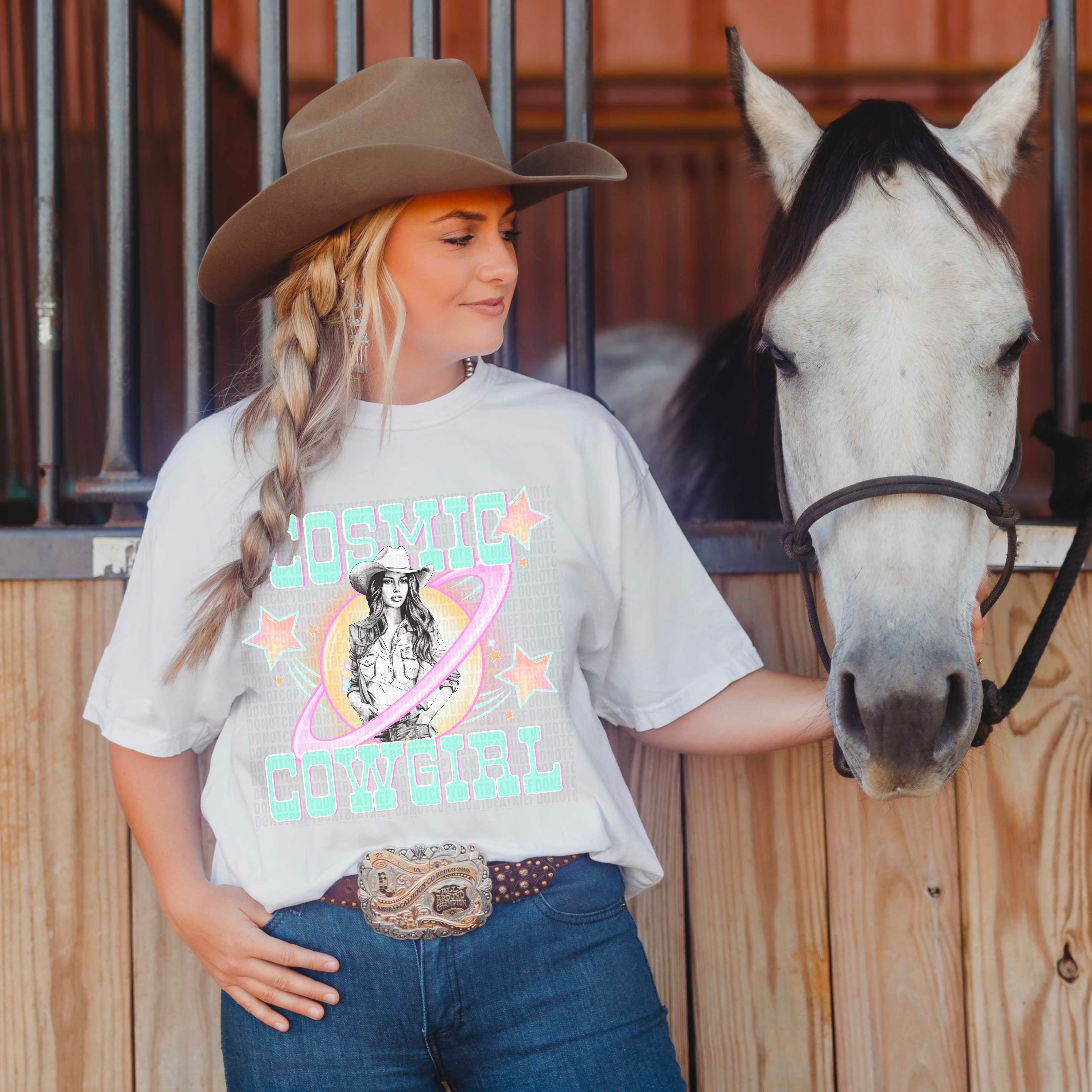 Cosmic Cowgirl -DTF Transfer – Earthline Customs