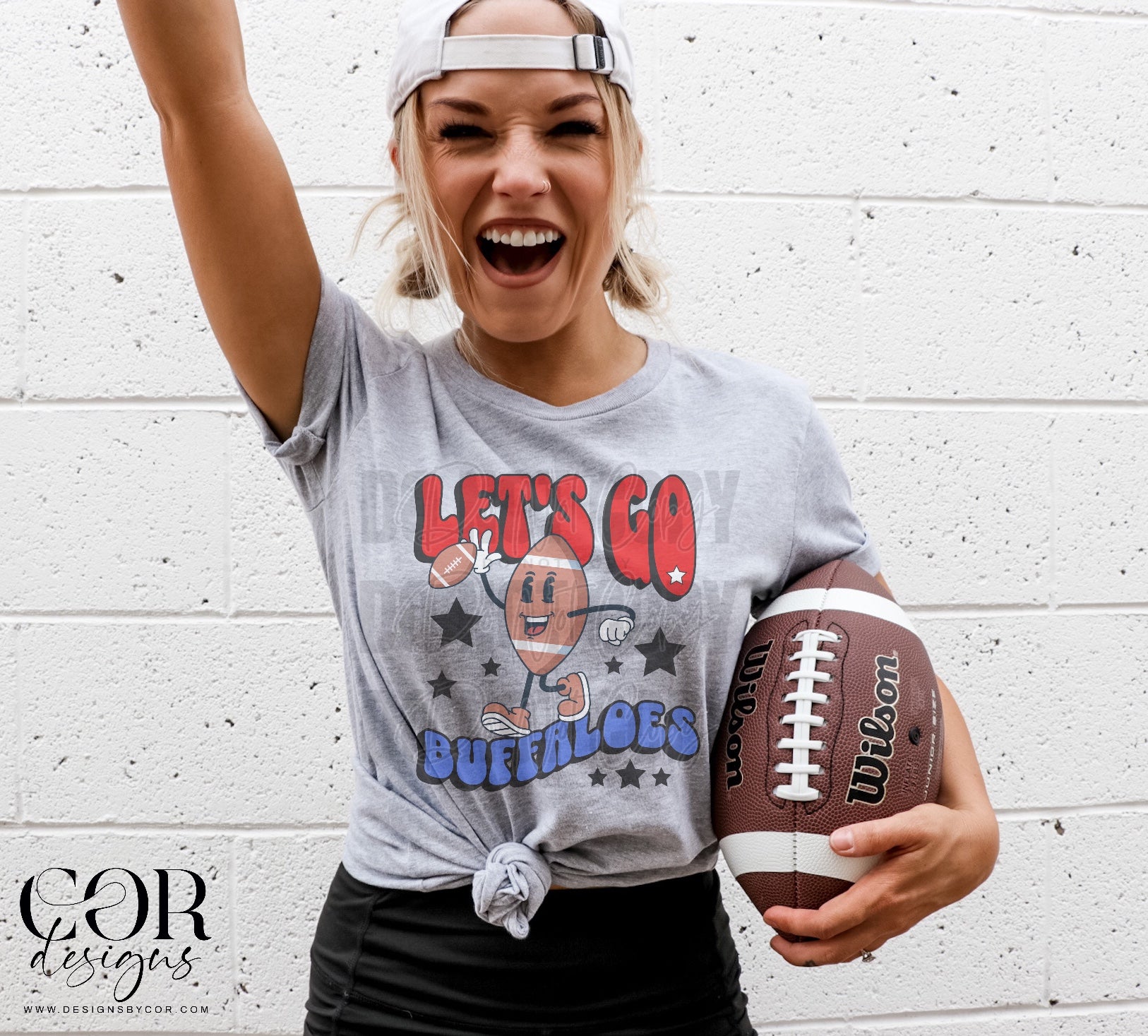 Lets Go Buffaloes Red Blue Football – Earthline Customs