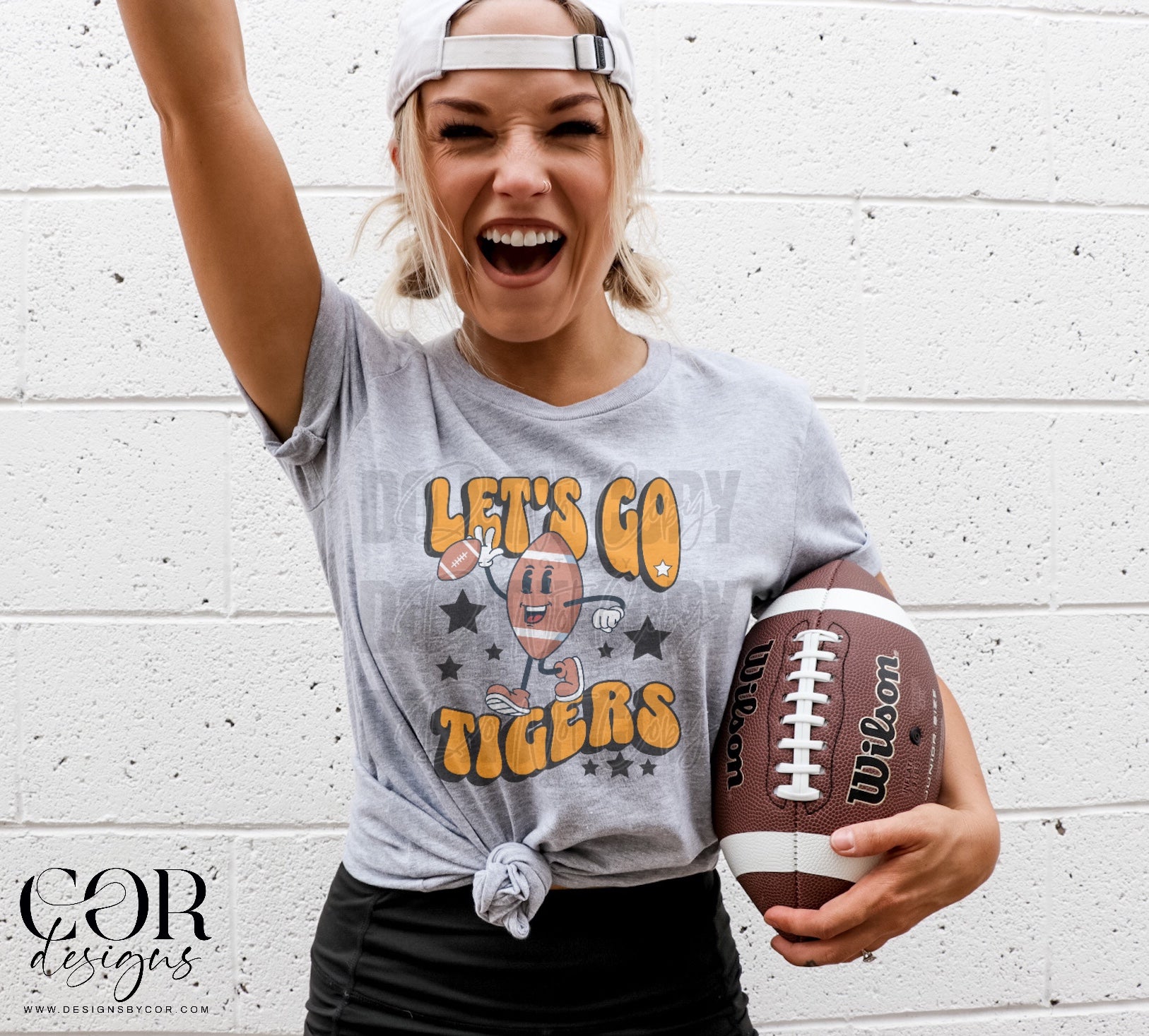 Lets Go Tigers Orange Football – Earthline Customs