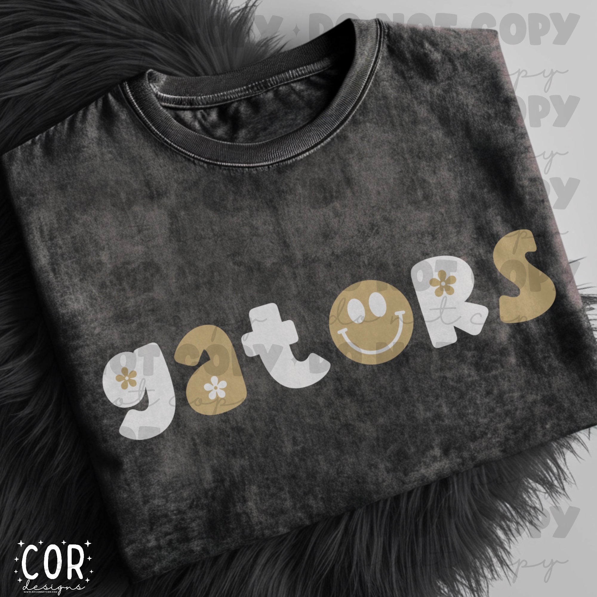 Gators White And Gold Flowers And Smiley Faces – Earthline Customs