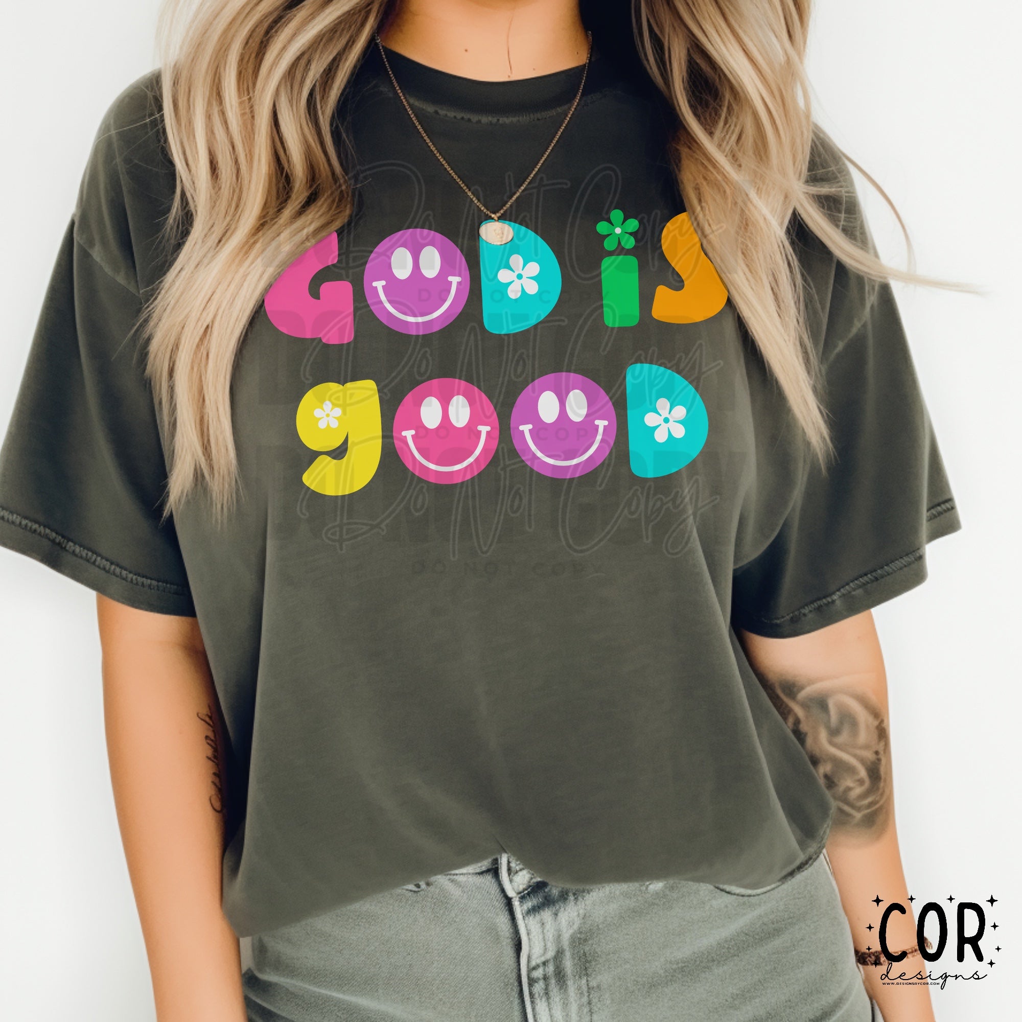 God Is Good Flowers And Smiley Face Letters – Earthline Customs