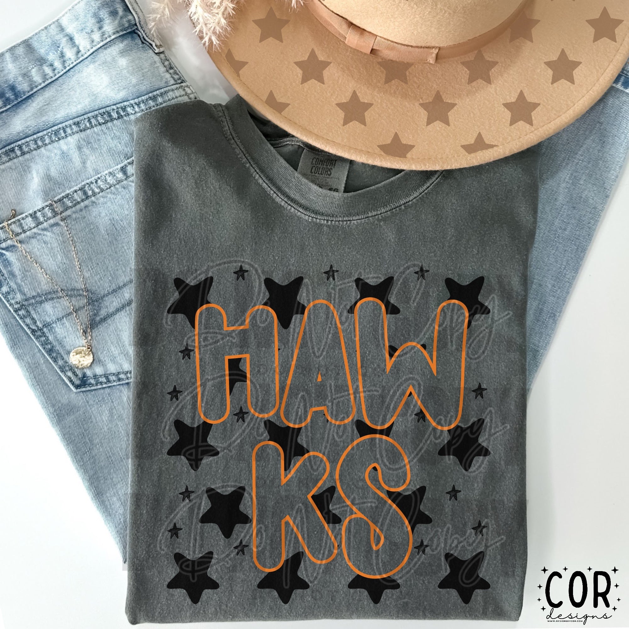 Hawks (orange/black stars) – Earthline Customs