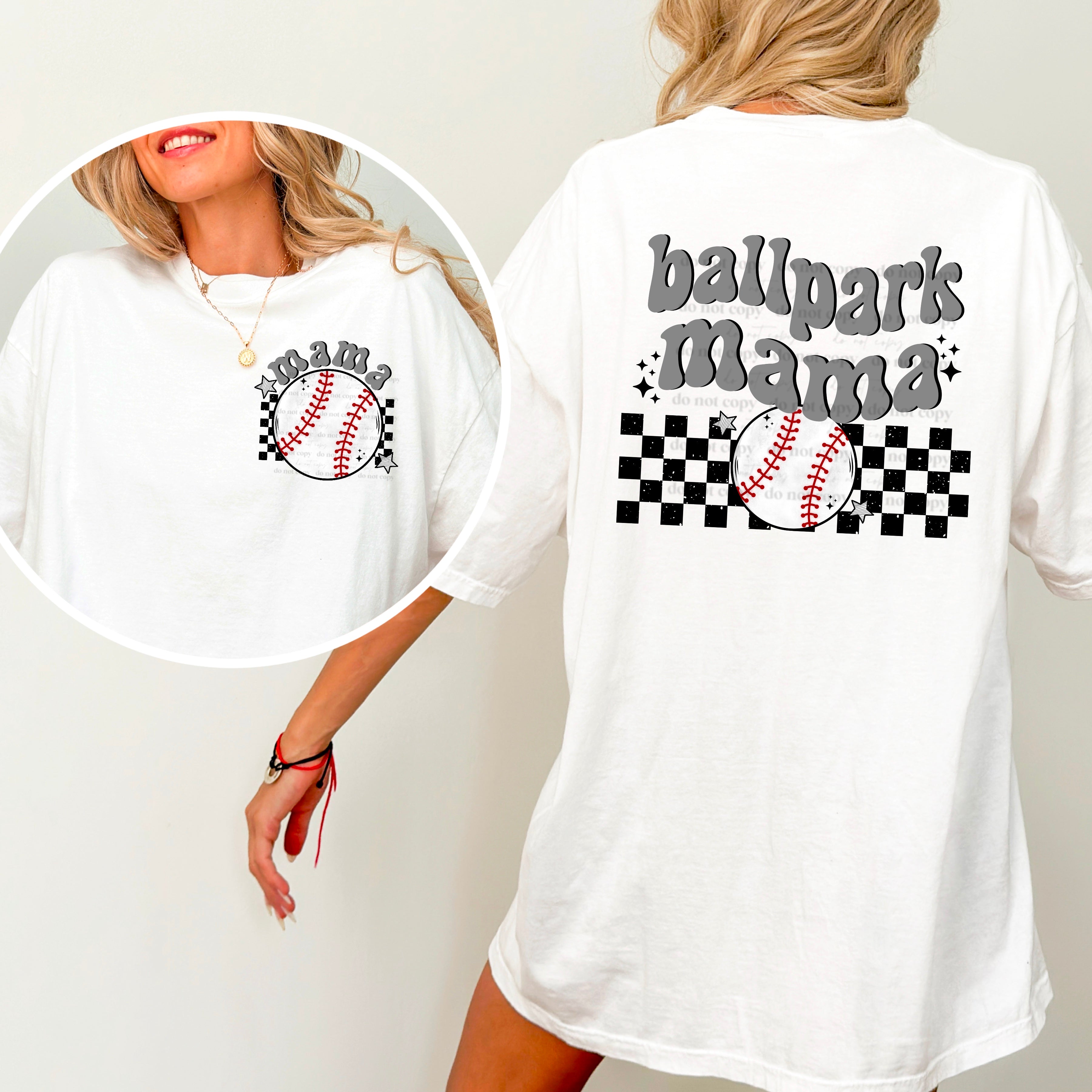 BALL PARK MAMA-CHECKERED BASEBALL – Earthline Customs